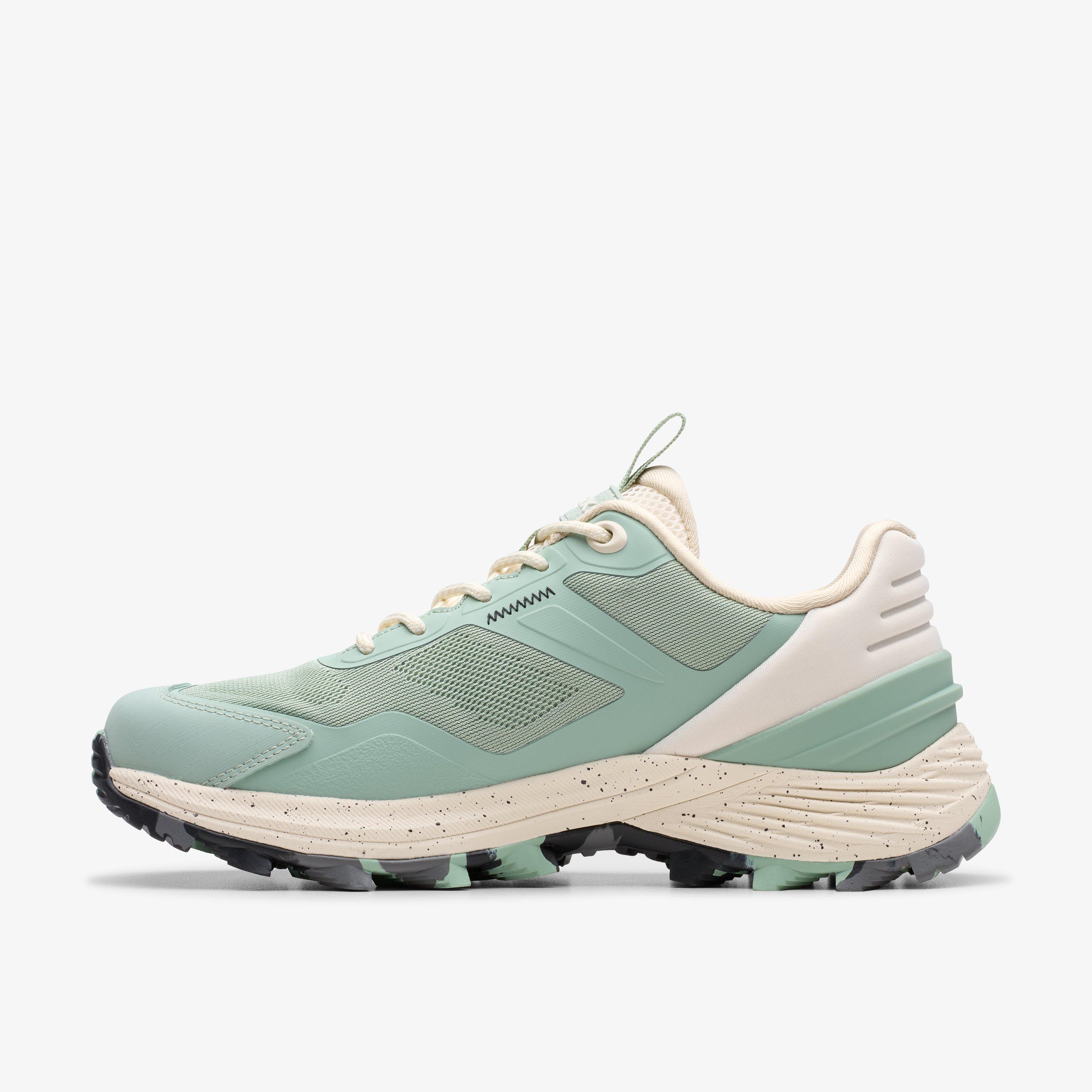Womens Laila Trail Green Combination Trainers | Clarks