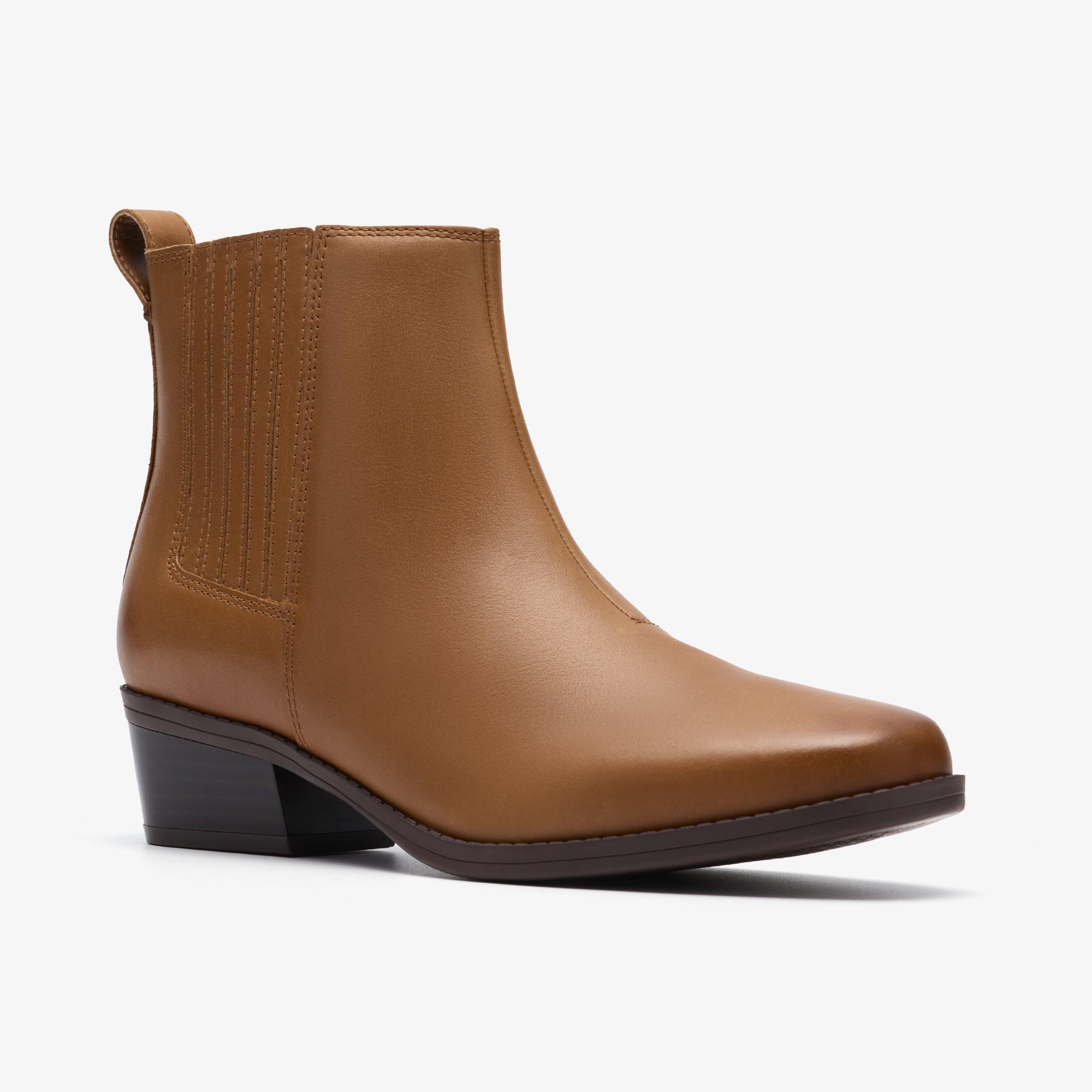 Bottillons Danyelle Skip en cuir havane pour femme | Clarks