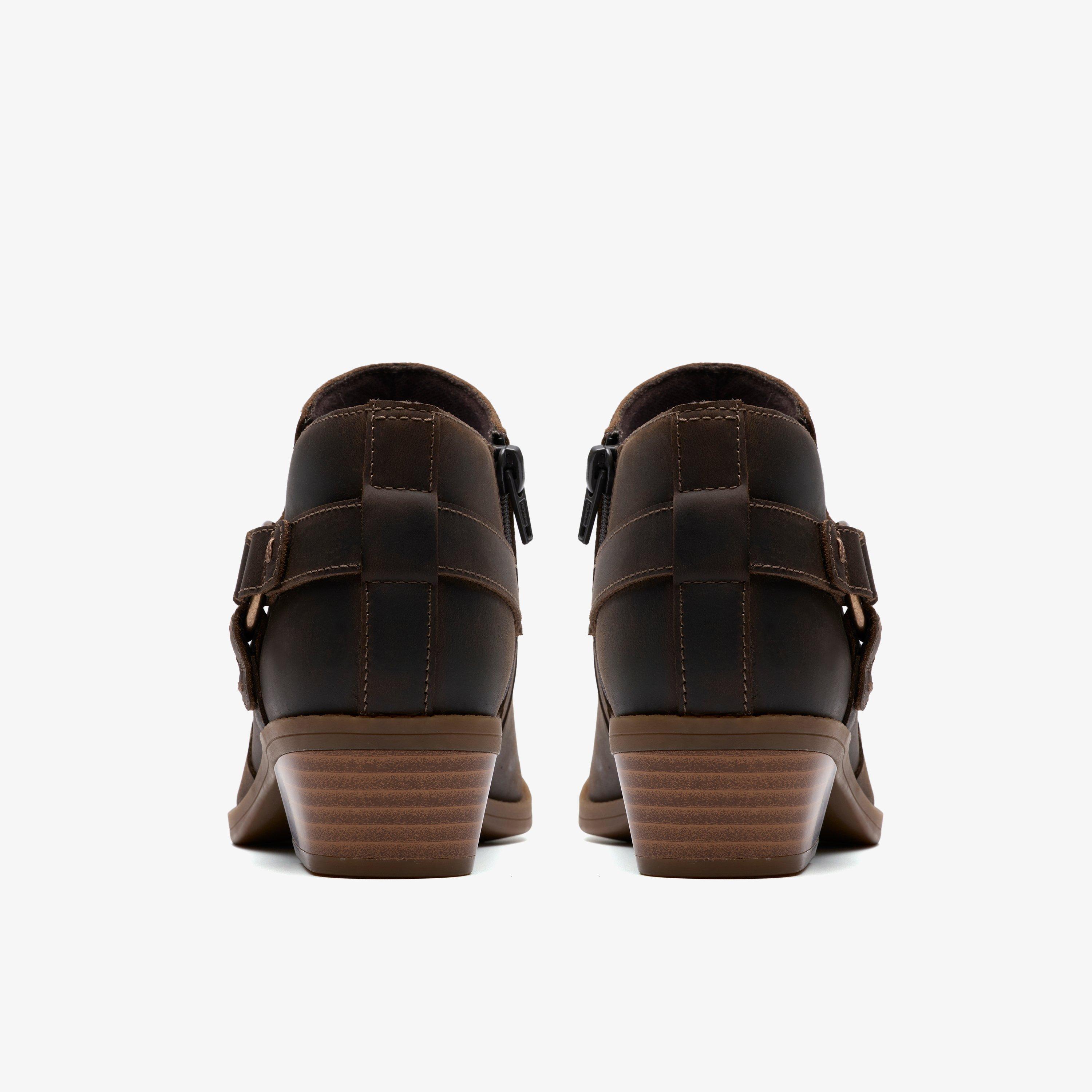 Womens Danyelle Gema Taupe Oily Leather Ankle Boots | Clarks