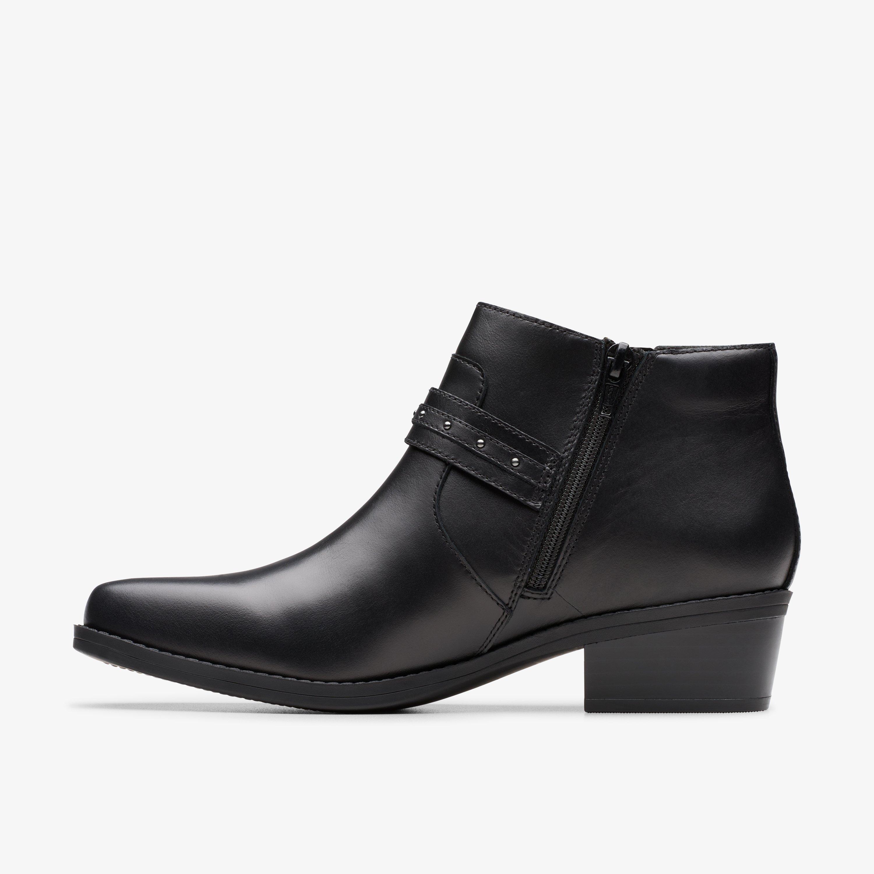 Botines de Cuero Negro para Mujer Danyelle Wish | Clarks