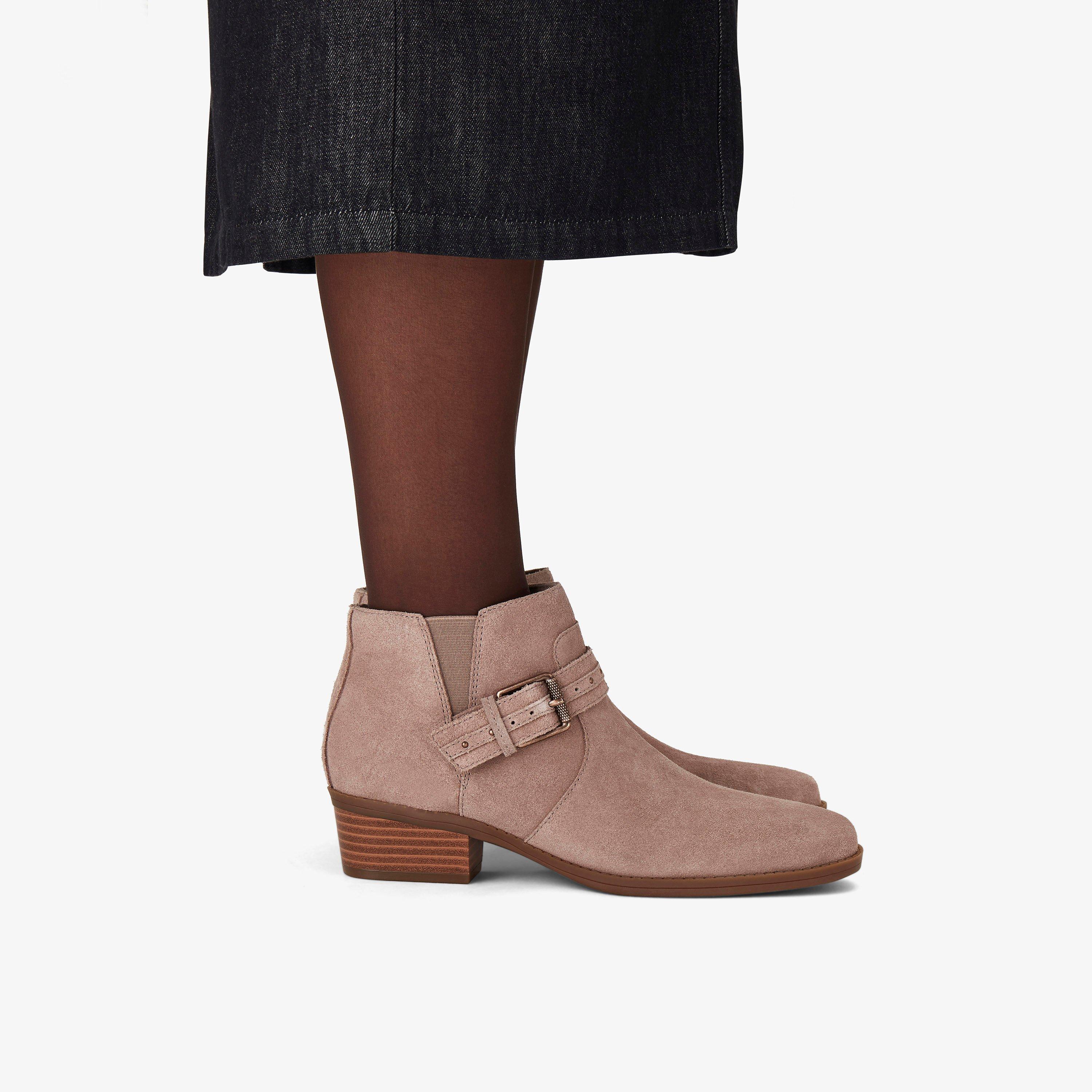 Womens Danyelle Wish Light Taupe Suede Ankle Boots | Clarks
