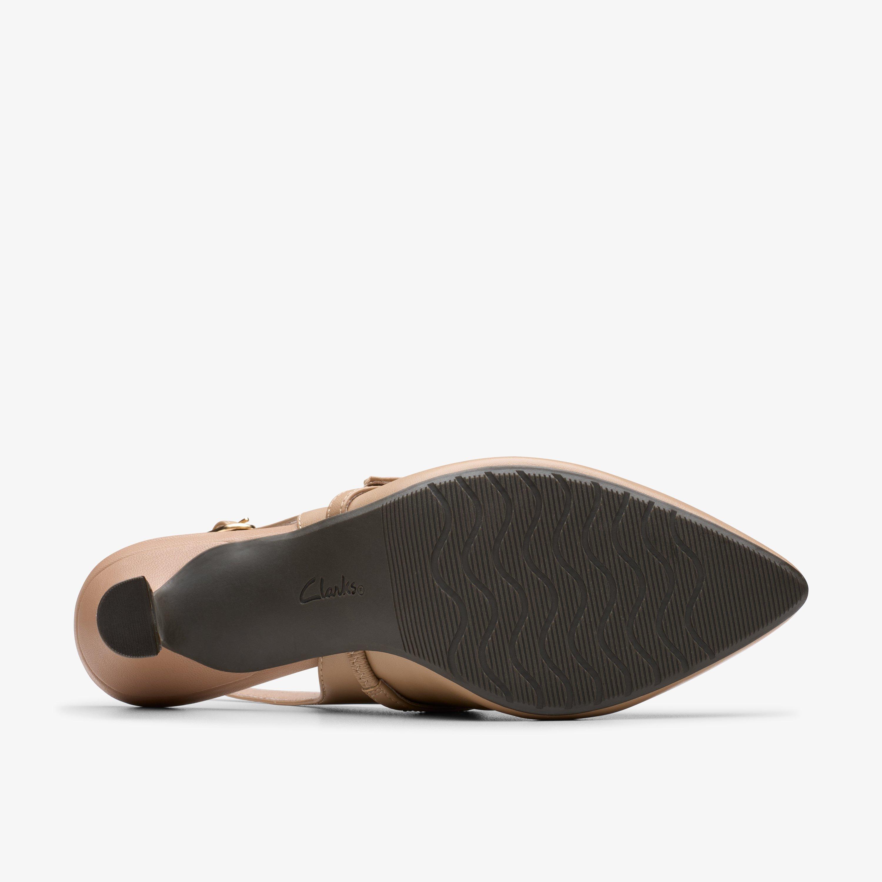 Womens Kataleyna Ruby Warm Beige Leather Shoes Heels Sling Back | Clarks Outlet