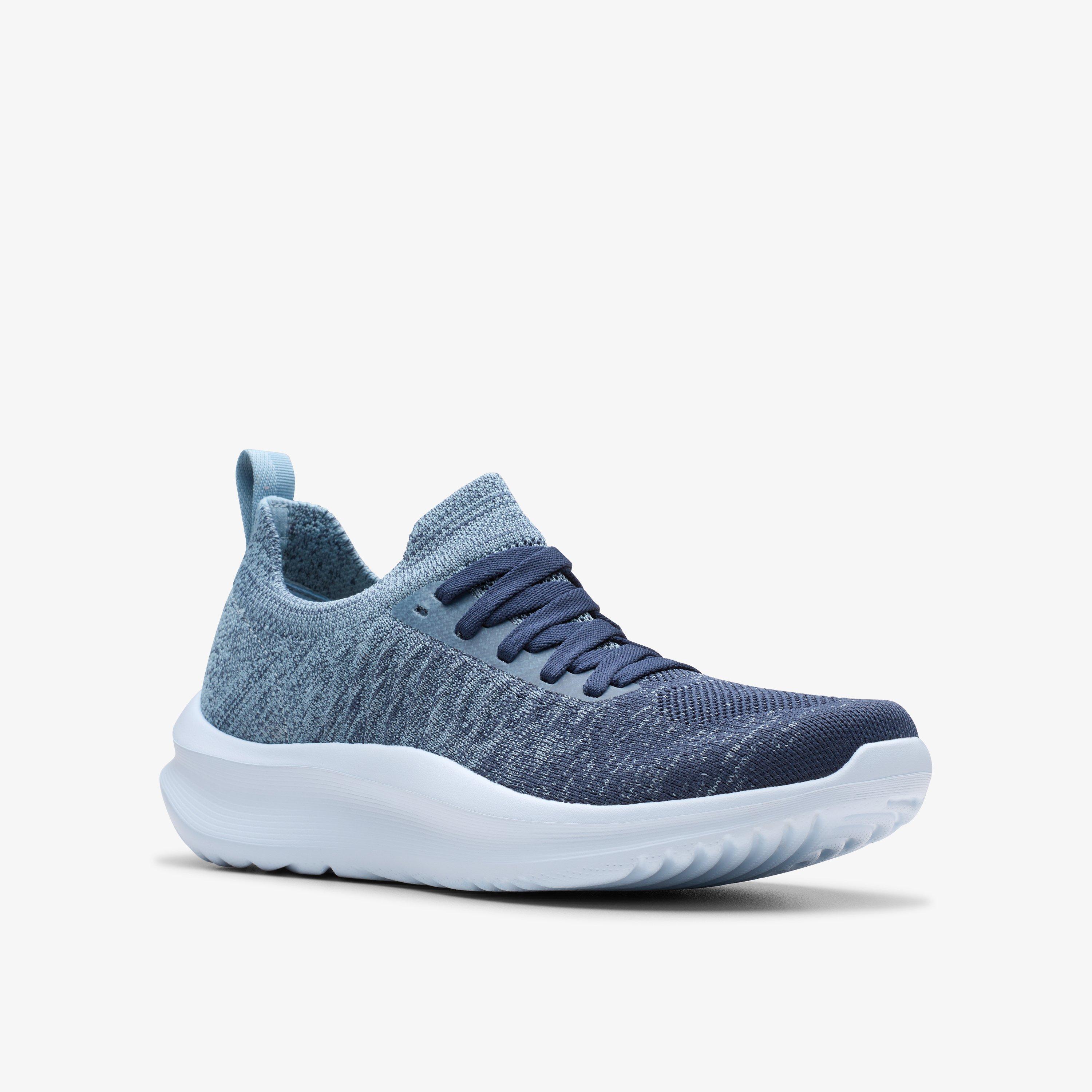 Womens Solevana Lace Light Blue Sneakers | Clarks