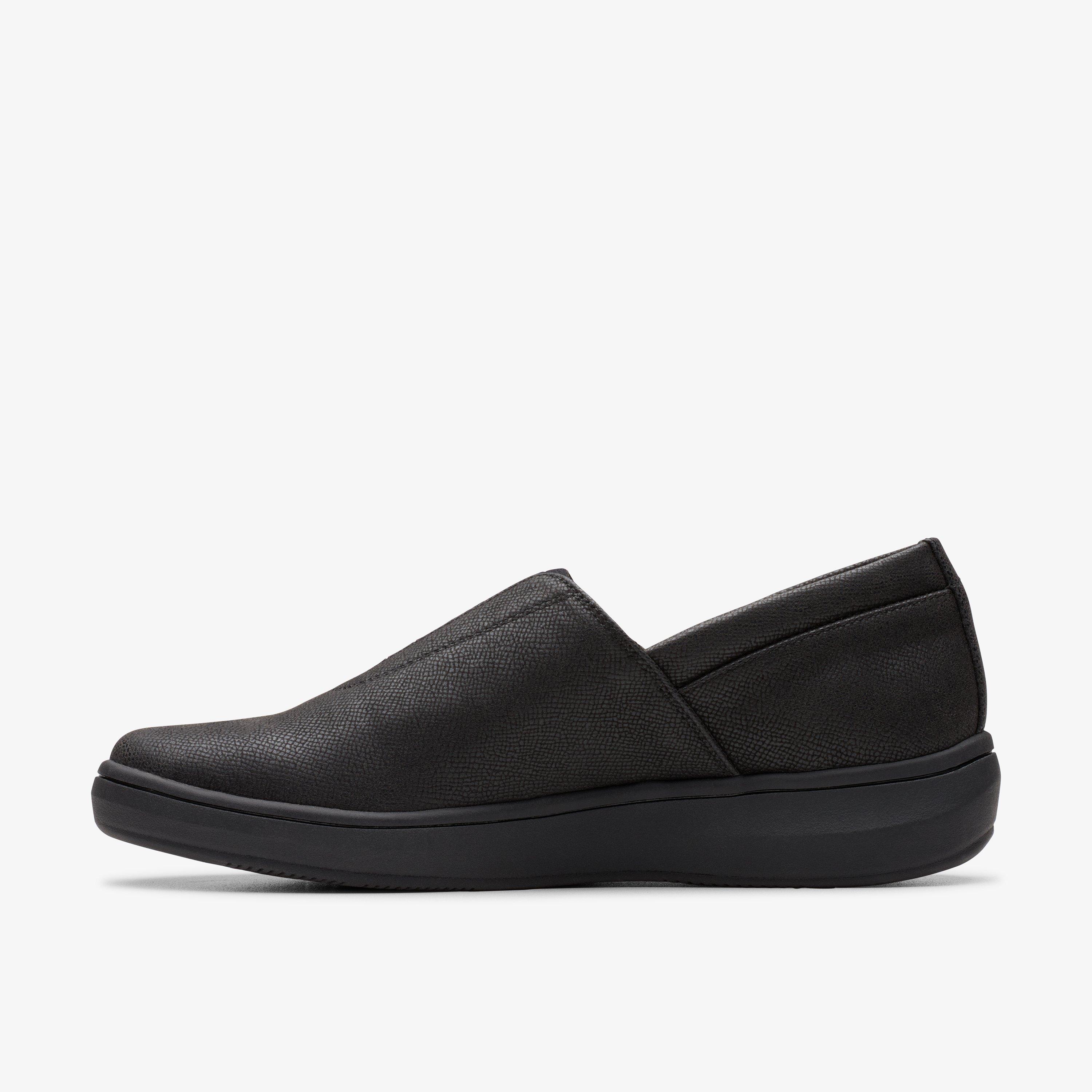 Women's BreezeSky Ria Black/Black Slip-Ons | Clarks