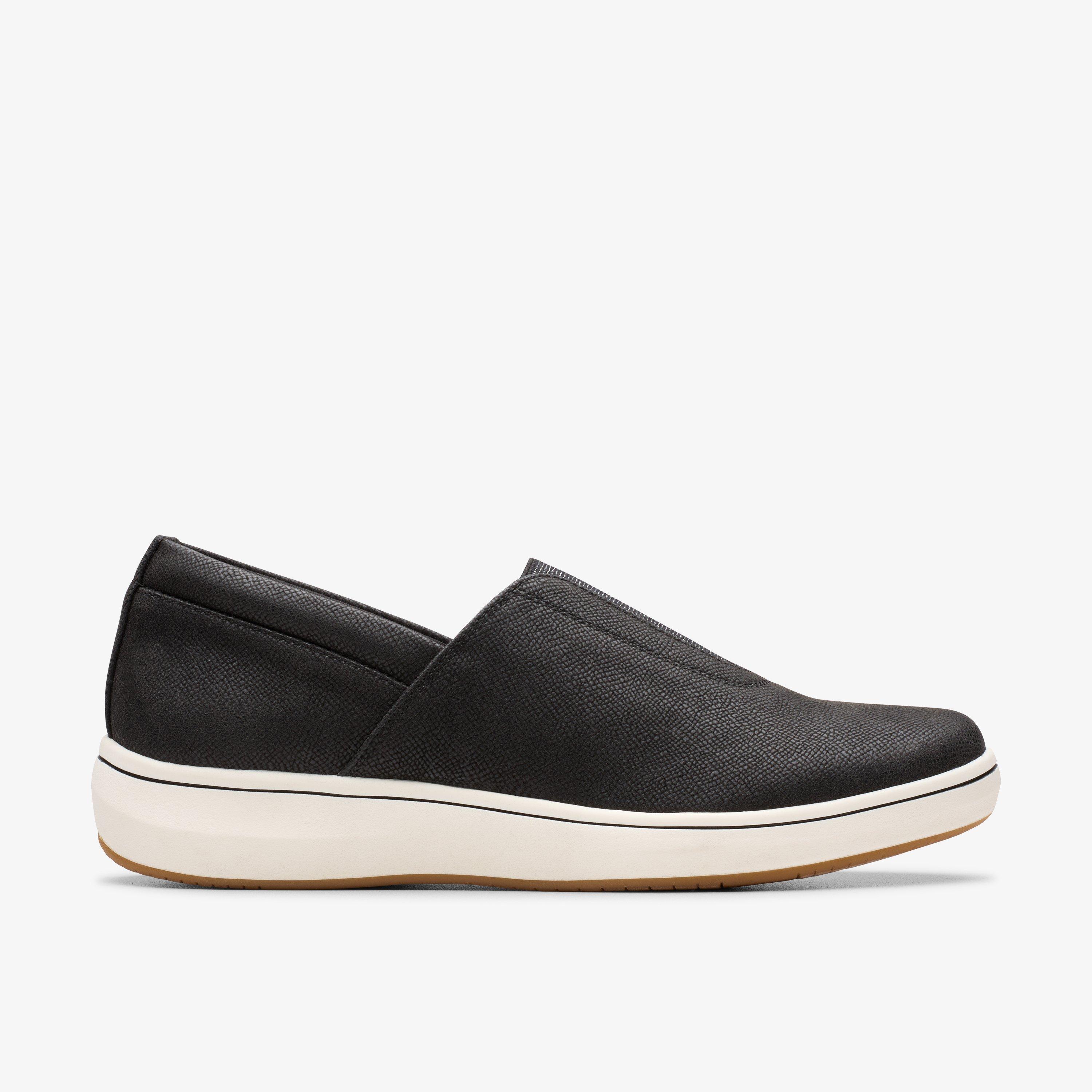 Women's BreezeSky Ria Black/White Slip-Ons | Clarks