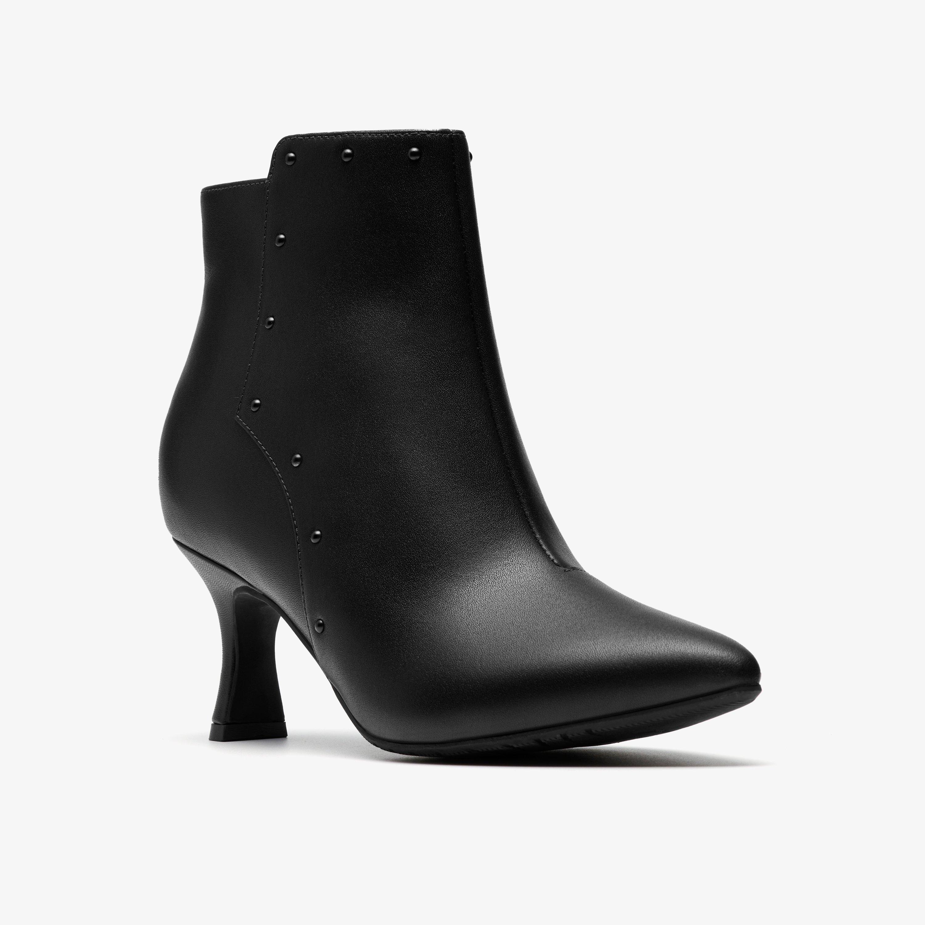 Womens Kataleyna Madi Black Leather Ankle Boots | Clarks