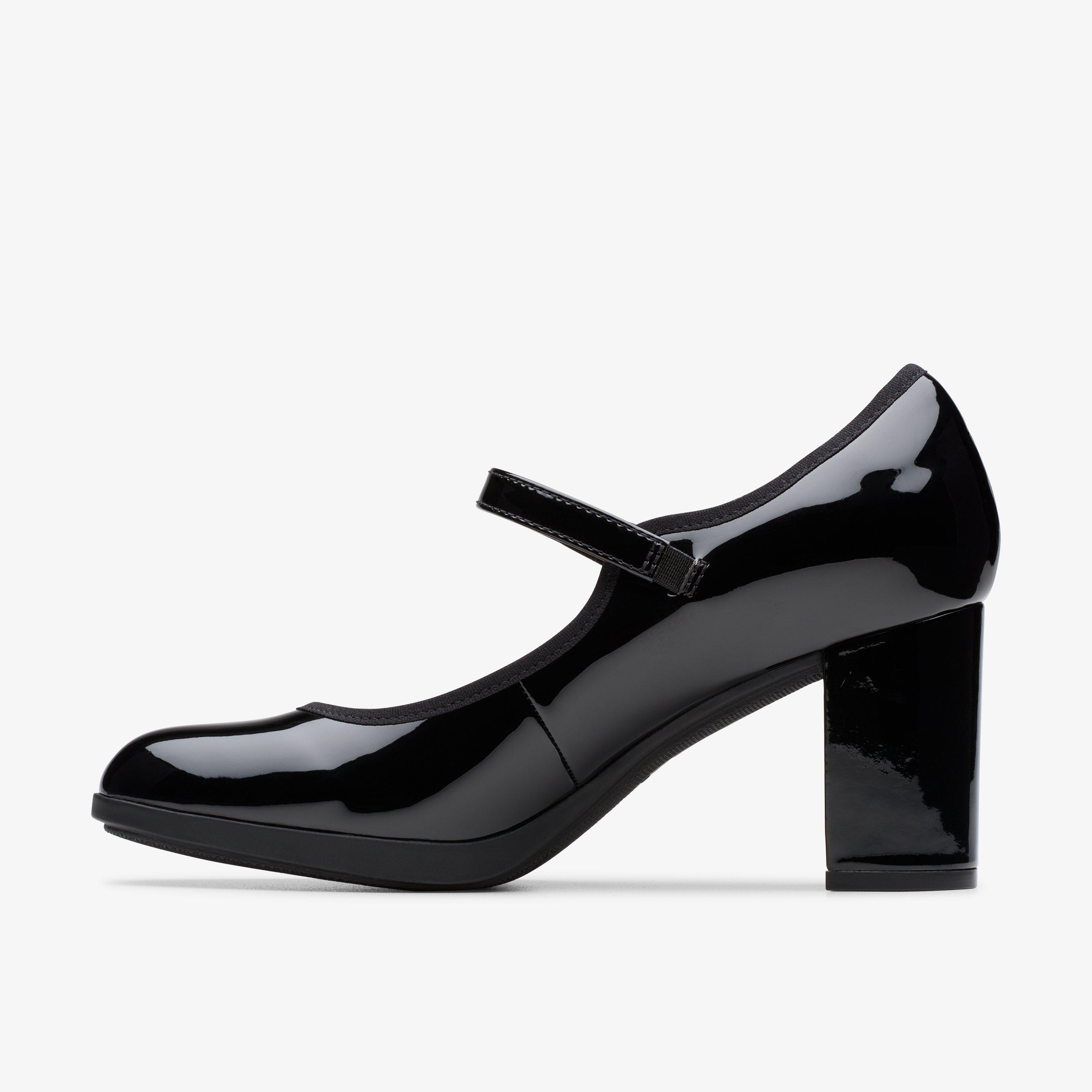 Womens Bayla Lily Black Patent Shoes Mary Jane Heels | Clarks Outlet