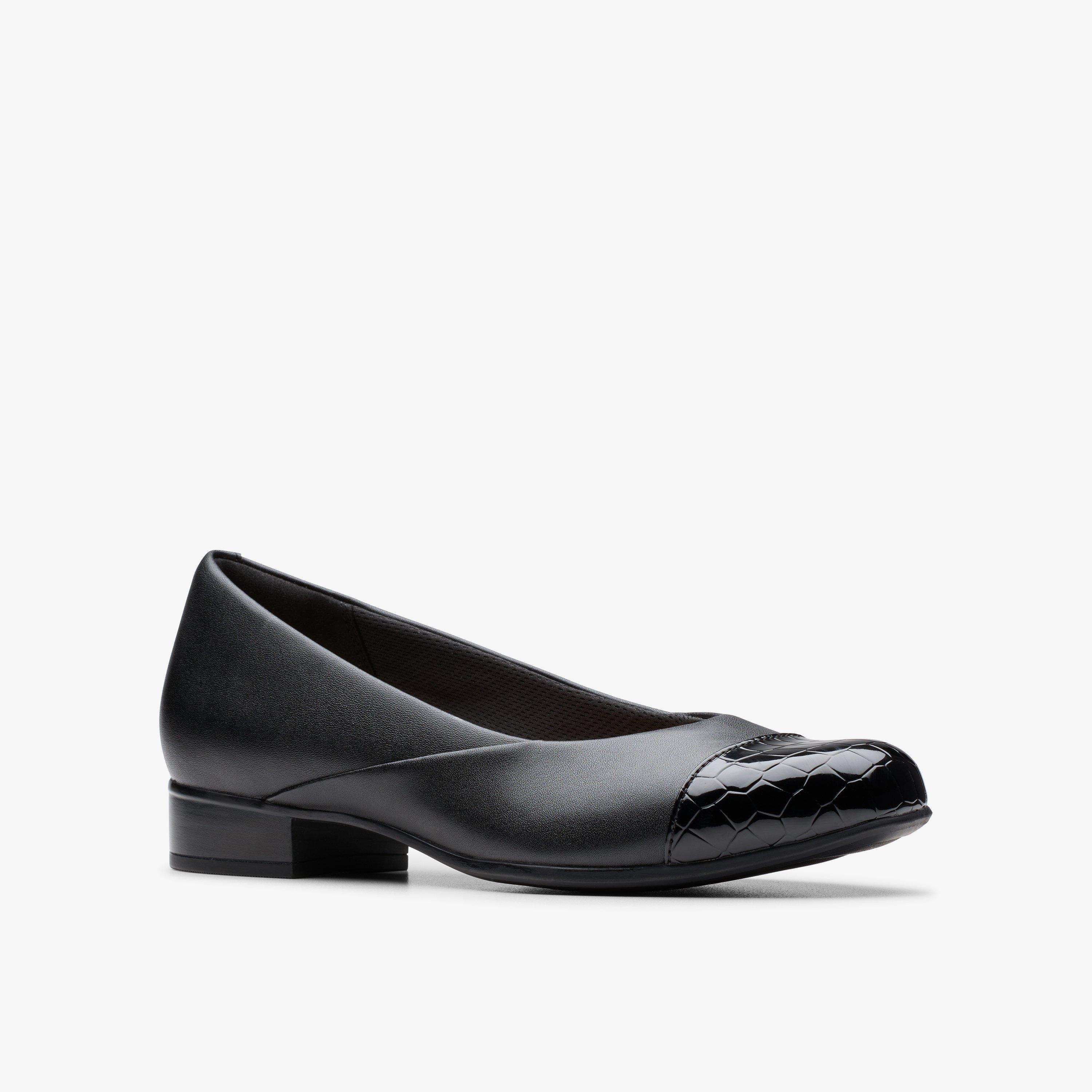 Womens Juliet Rise Black Leather Shoes Slip Ons | Clarks Outlet