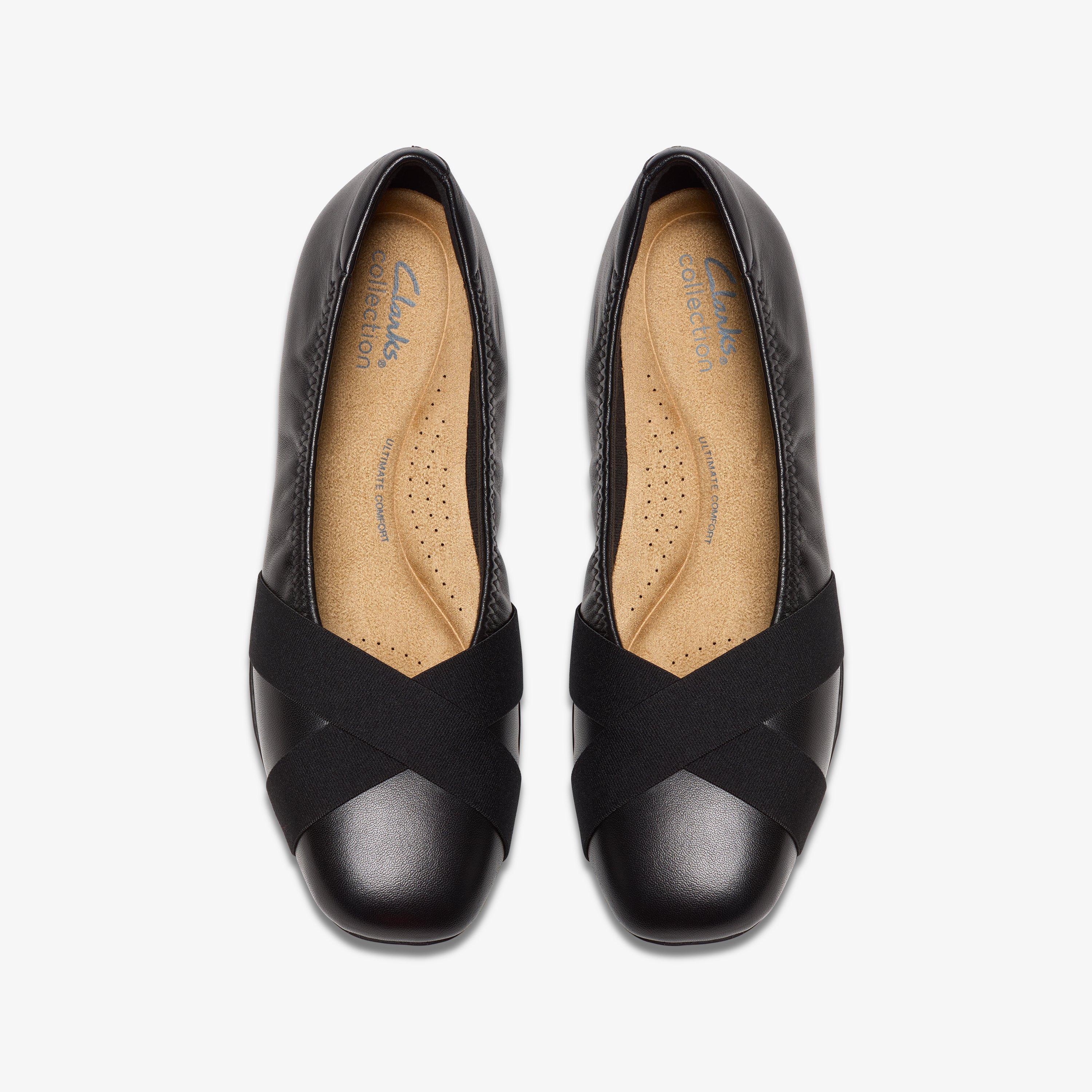 Womens Jazmynn Gem Black Leather Flats | Clarks