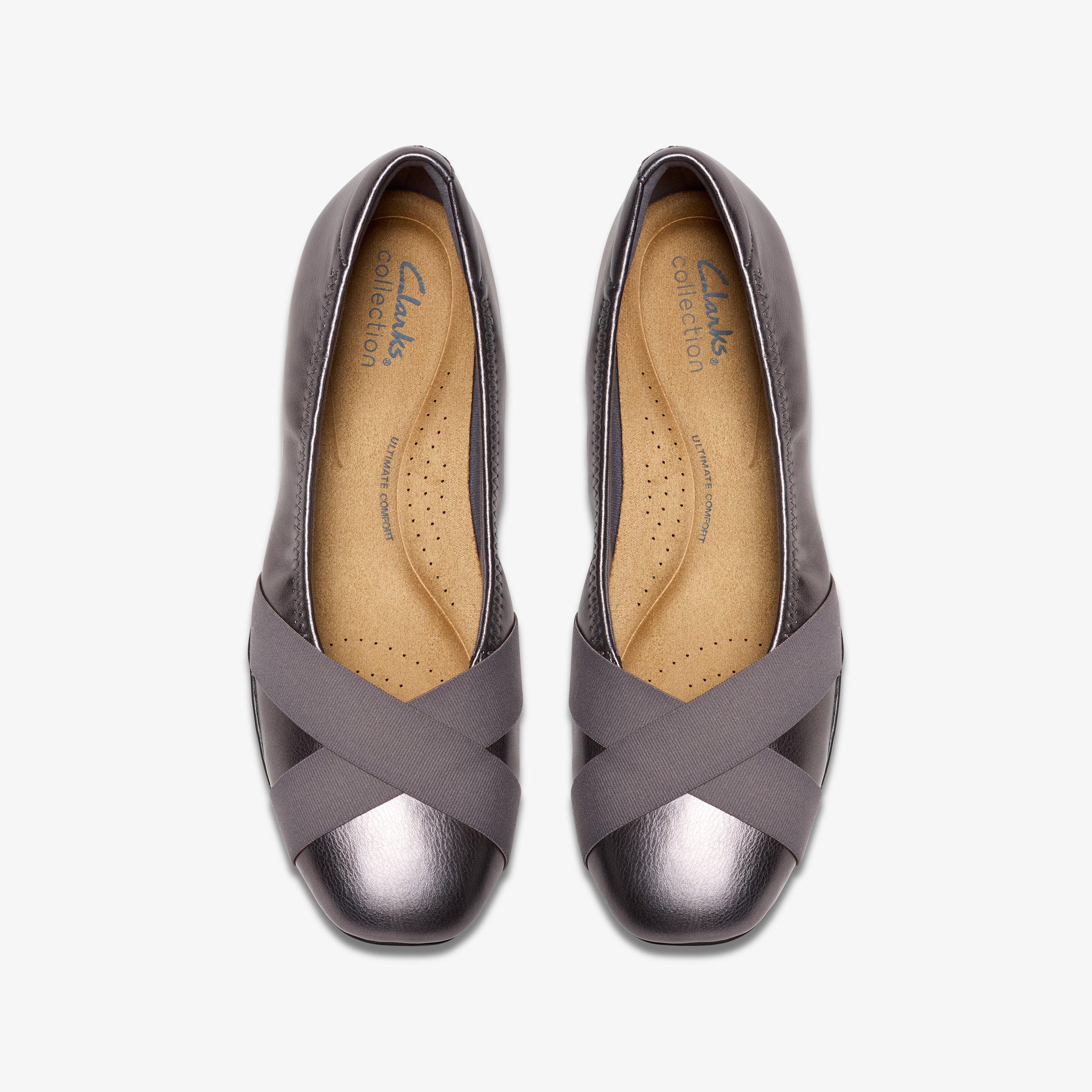 Womens Jazmynn Gem Dark Pewter Metallic Slip-Ons | Clarks