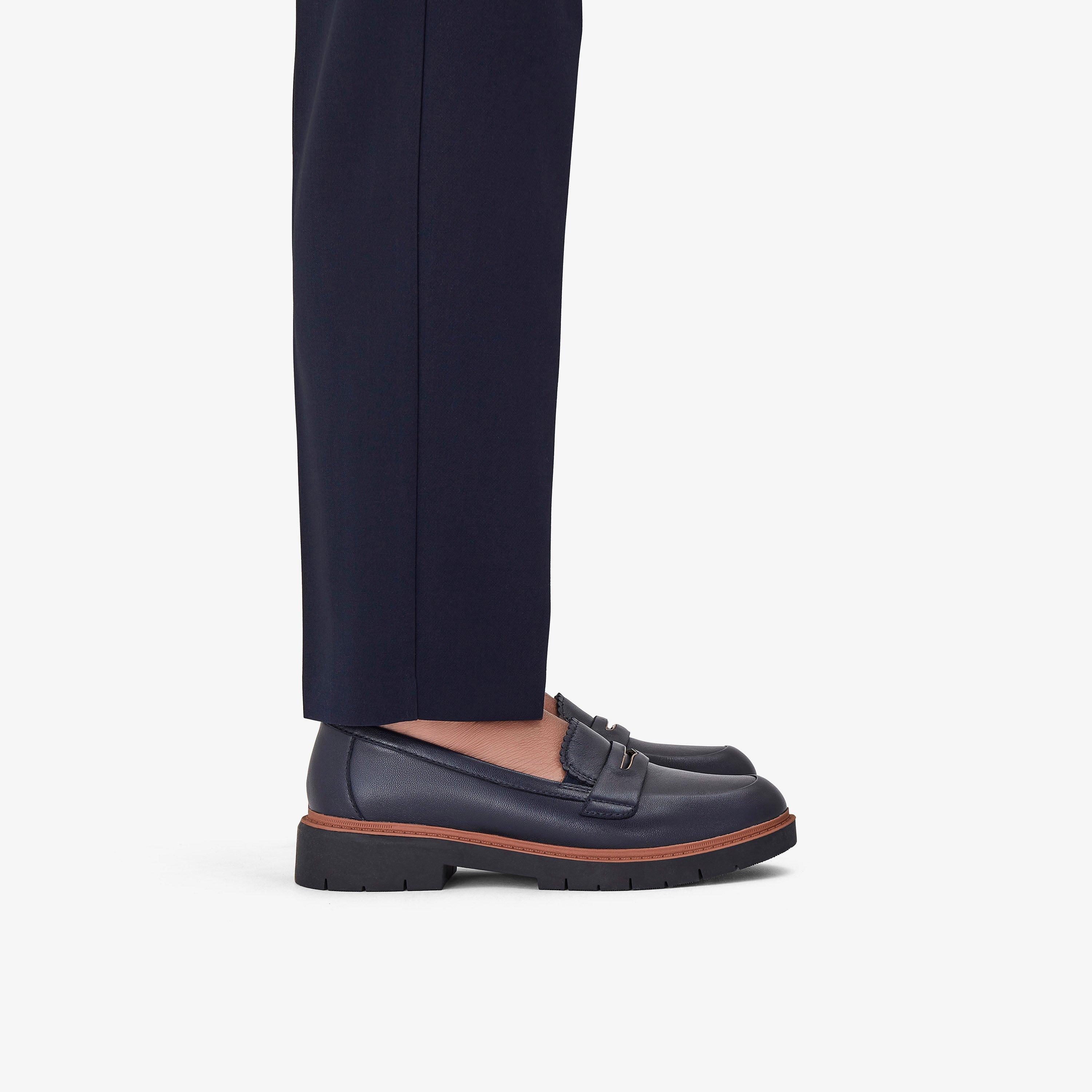 Womens Westlynn Glow Navy Leather Slip-Ons | Clarks