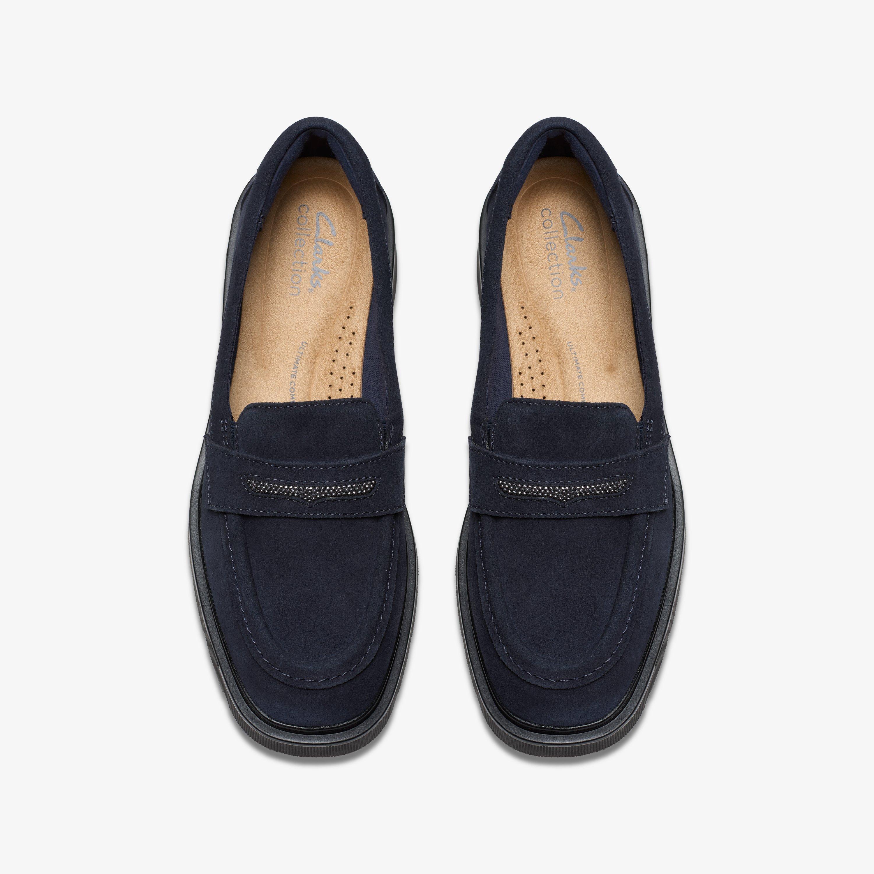 Womens Lauryl Step Navy Suede Loafers | Clarks