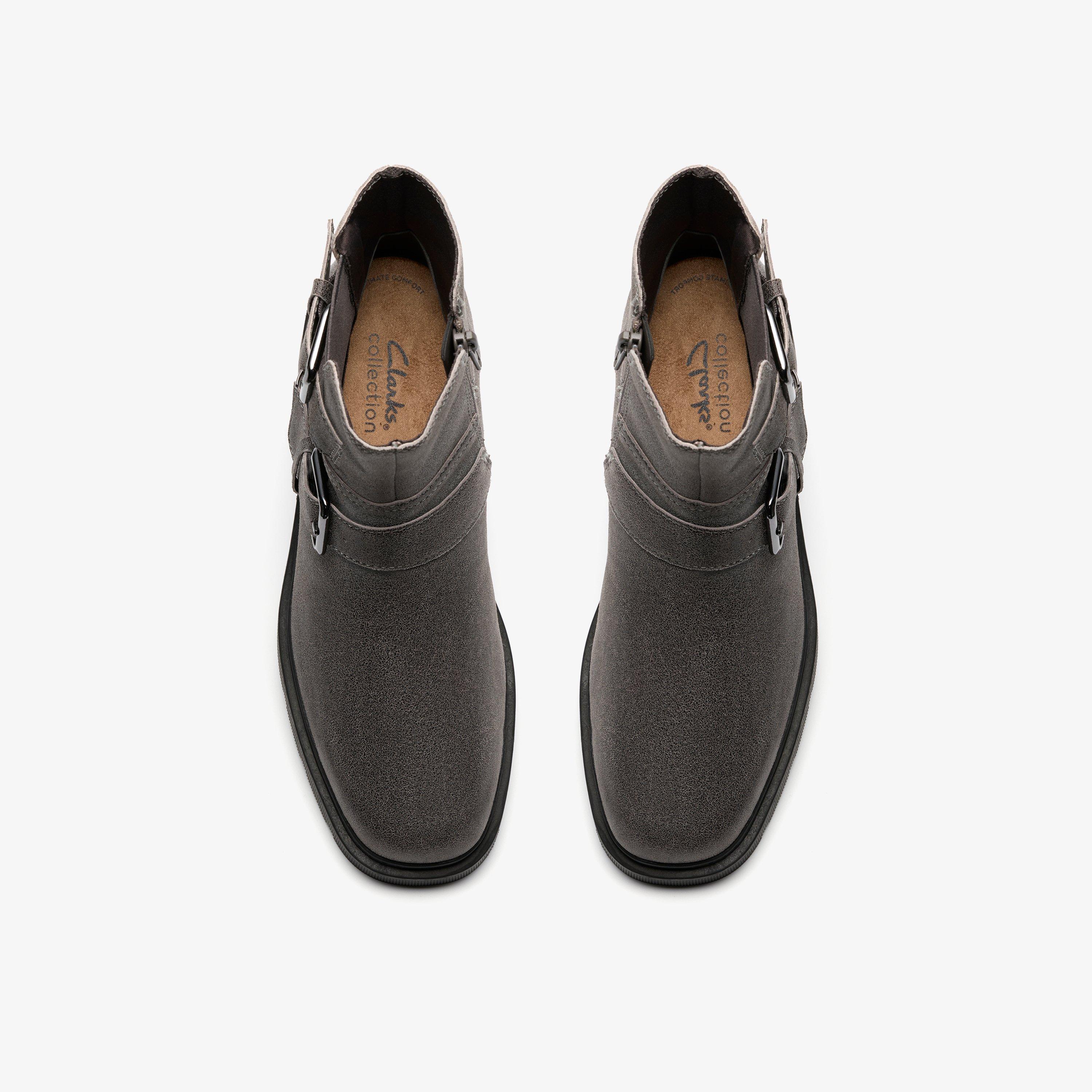 Botines de Cuero Gris Oscuro para Mujer Lauryl Bay | Clarks