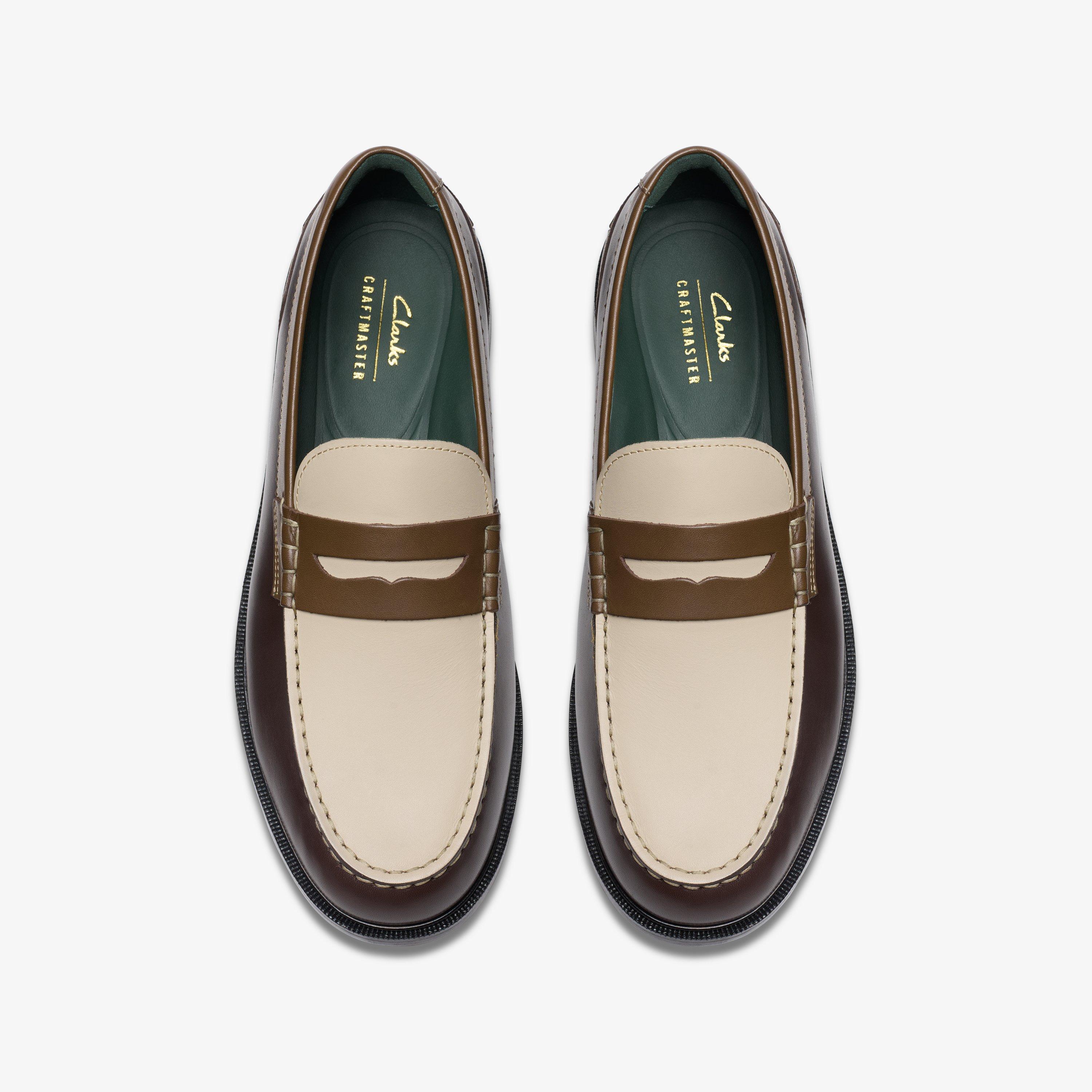 Mens Craft James Lo Brown Combination Loafers Slip On Shoes | Clarks