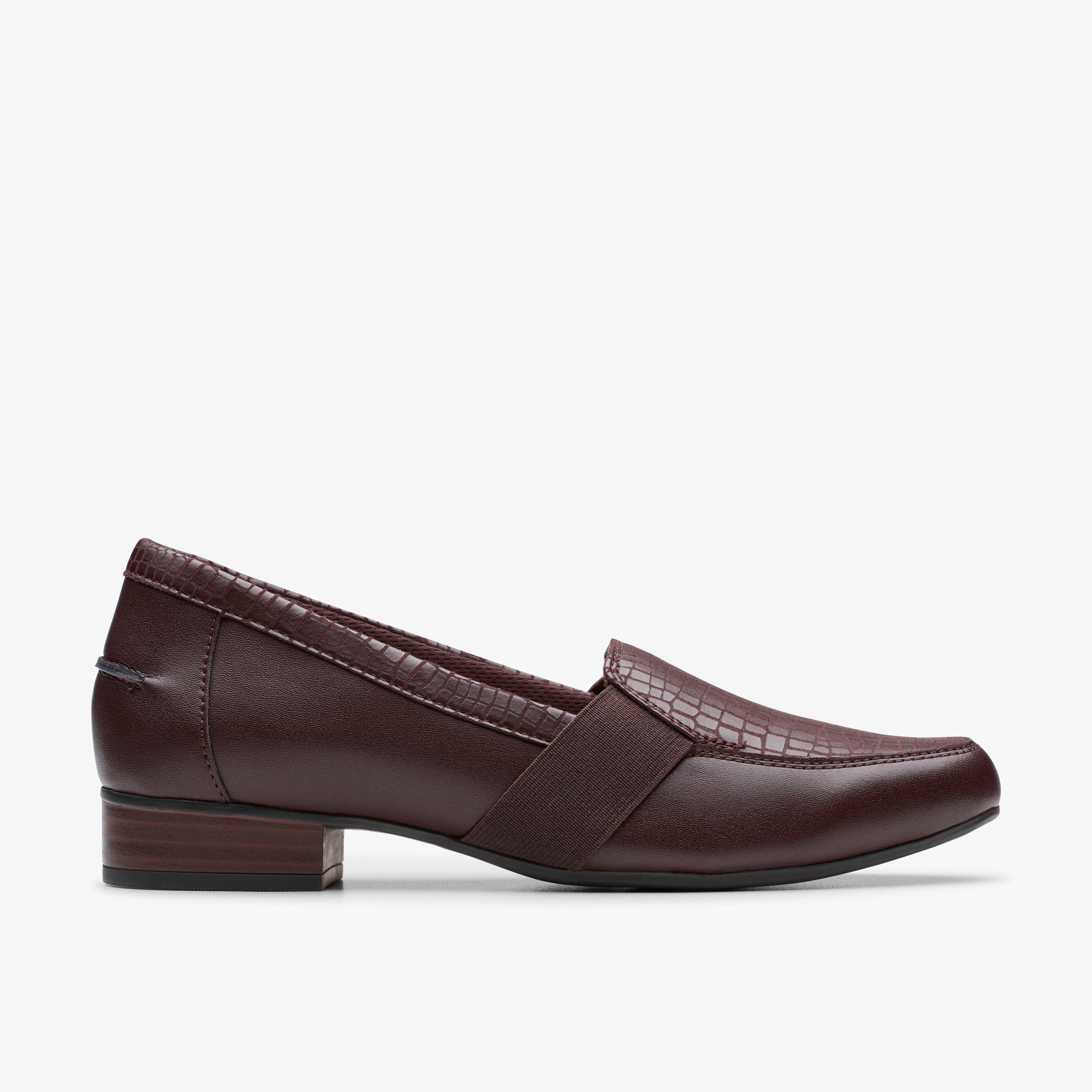 Womens Juliet Beat Merlot Leather Shoes Loafers Slip Ons | Clarks Outlet