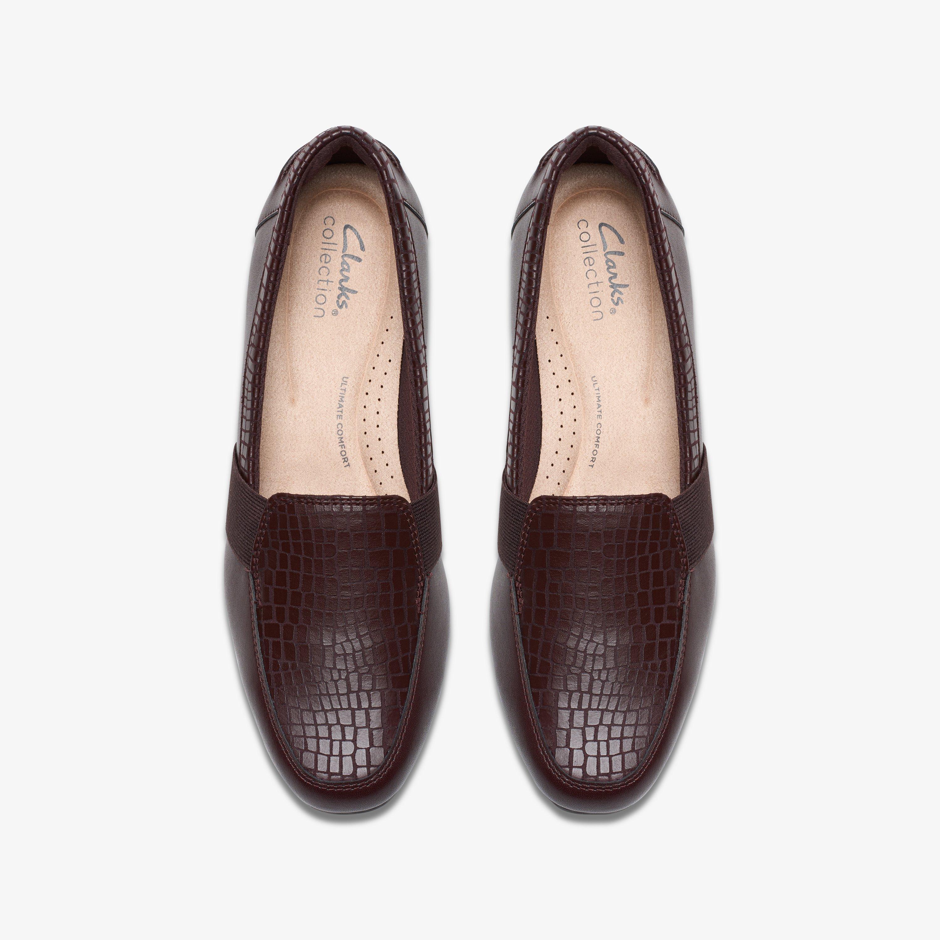 Womens Juliet Beat Merlot Leather Shoes Loafers Slip Ons | Clarks Outlet
