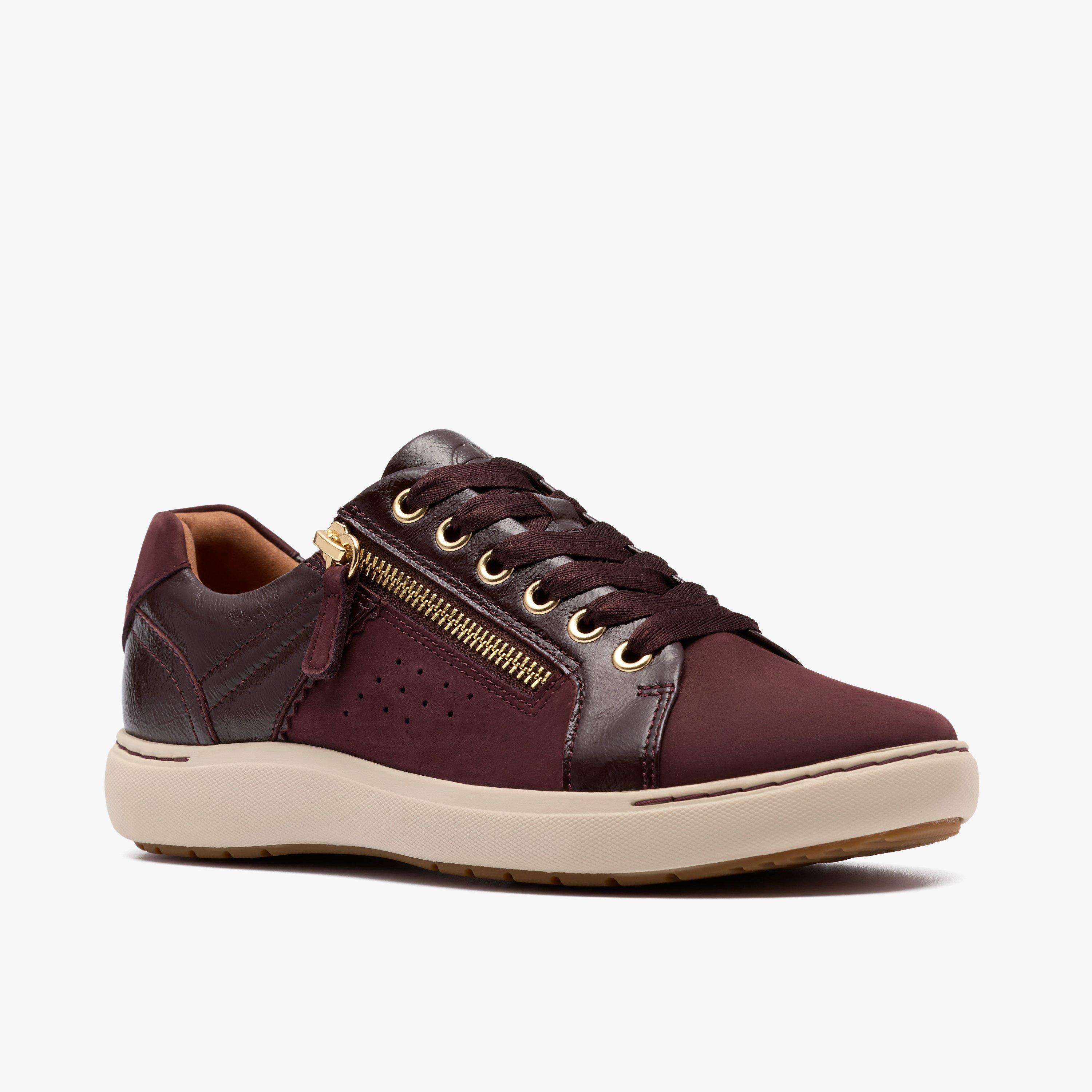 Womens Nalle Zen Merlot Sneakers | Clarks