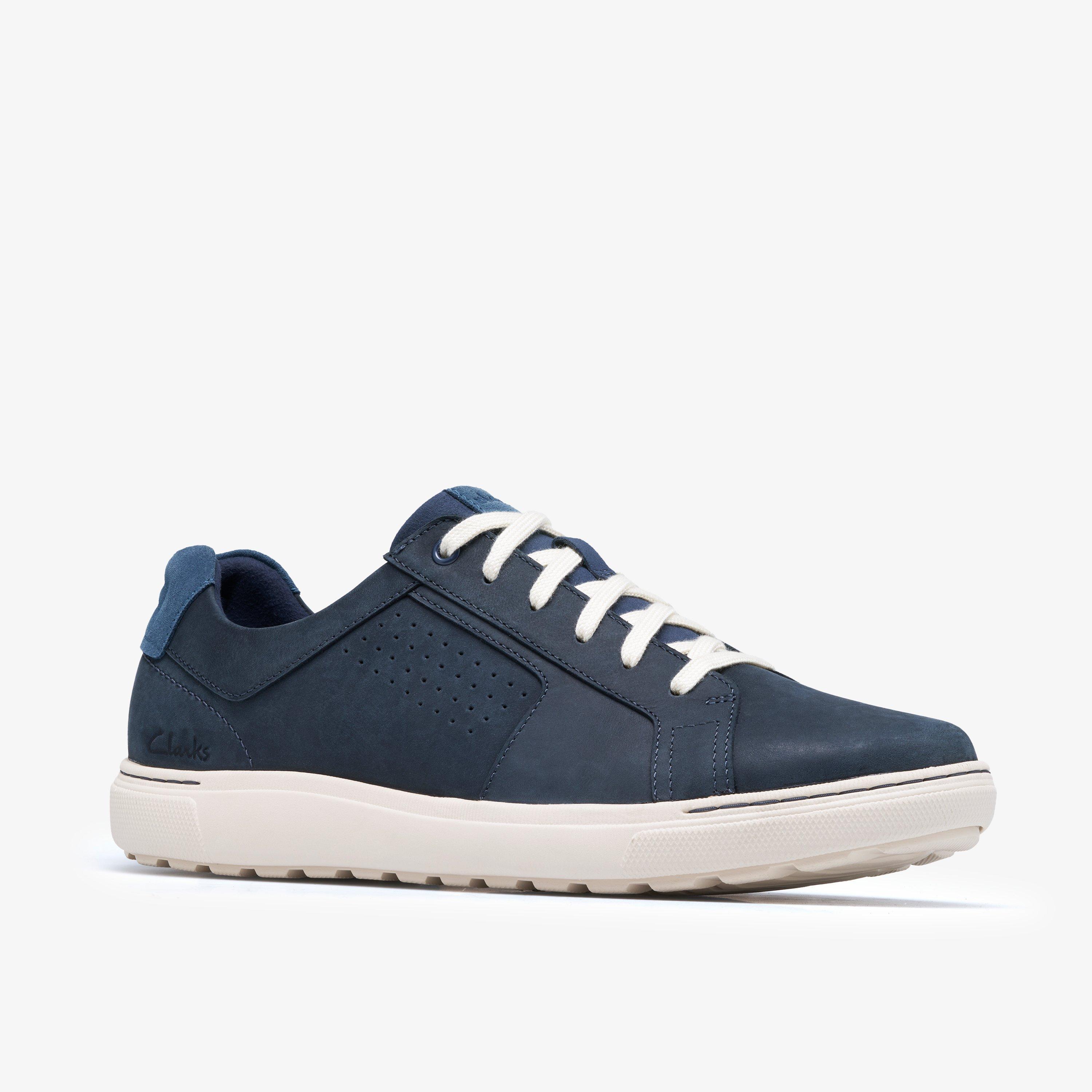 Mens Mapstone Tie Navy Nubuck Sneakers | Clarks