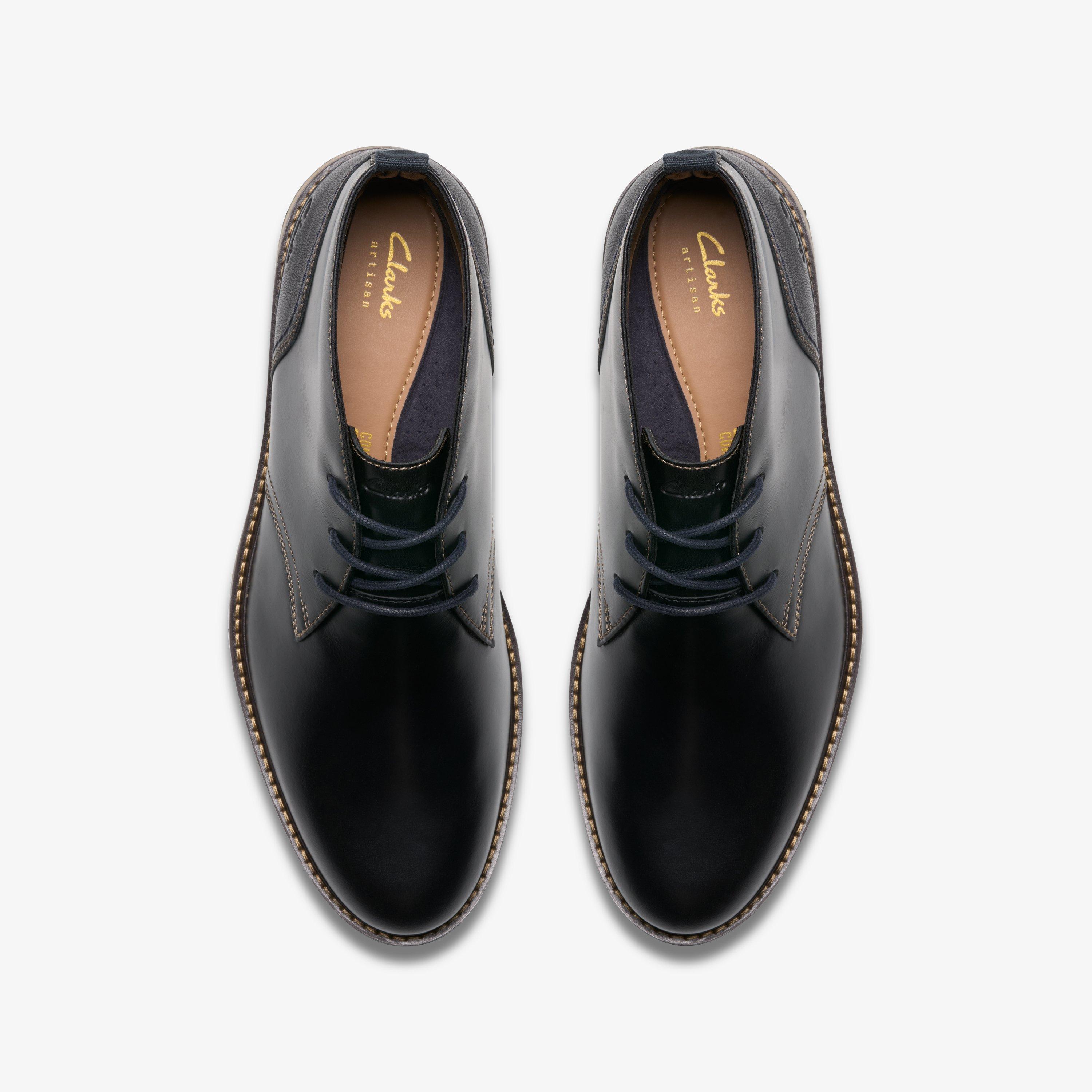 Mens Monahan Chukka Black Smooth Boots | Clarks