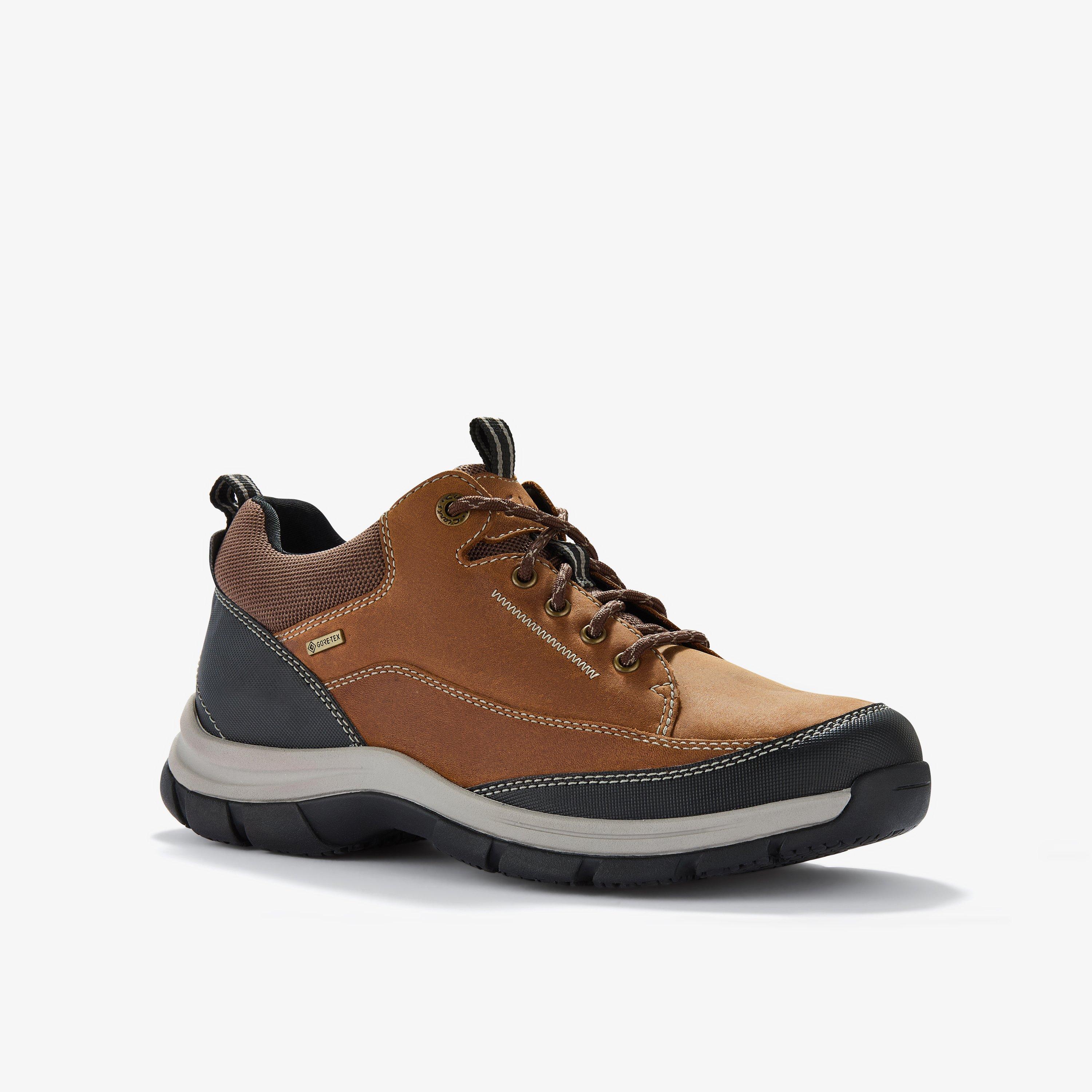 Mens Spypath Lo GORE-TEX Dark Tan Leather Trainers Walking Shoes ...