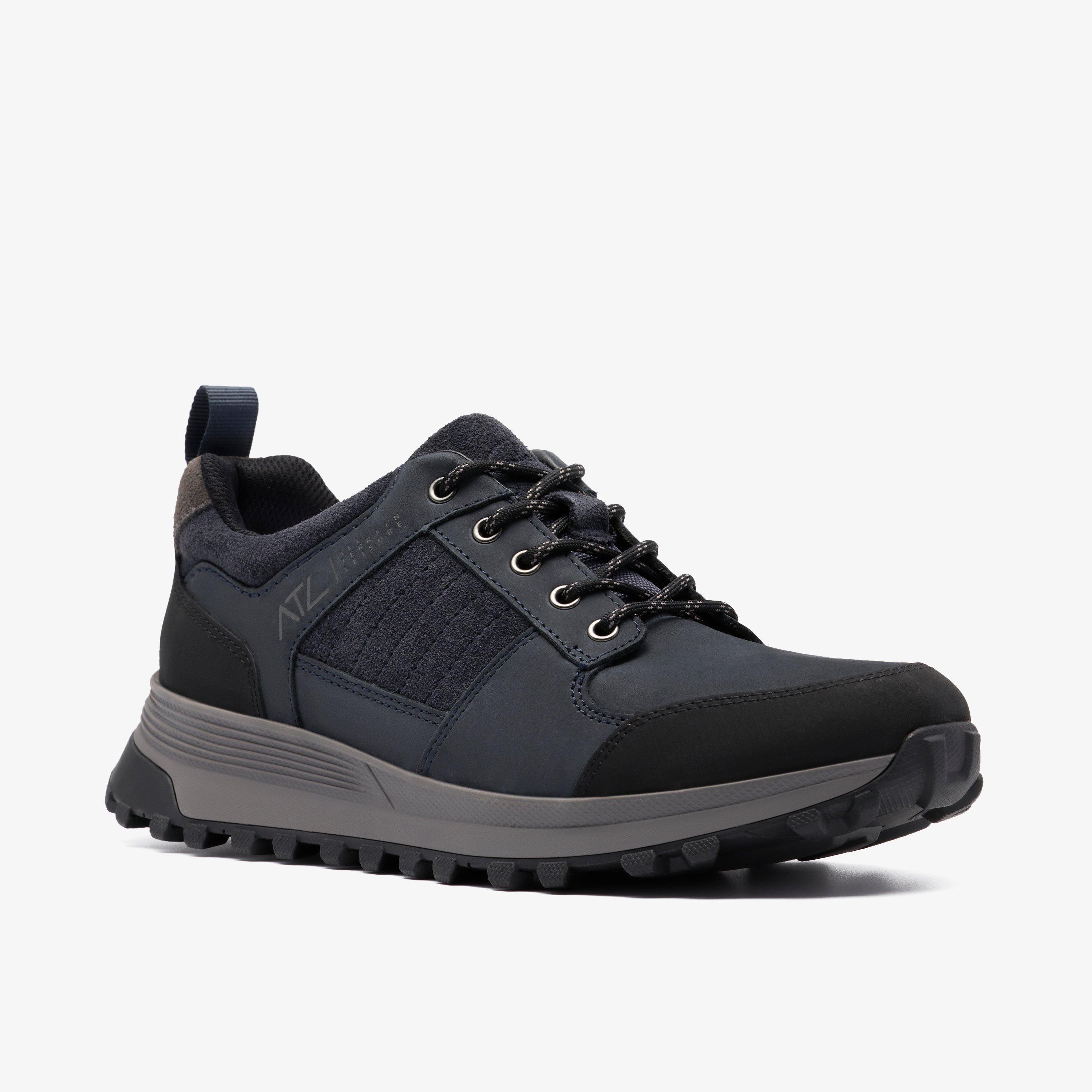 Mens ATL Trek Navy Nubuck Trainers ATL Lace Up Shoes | Clarks UK
