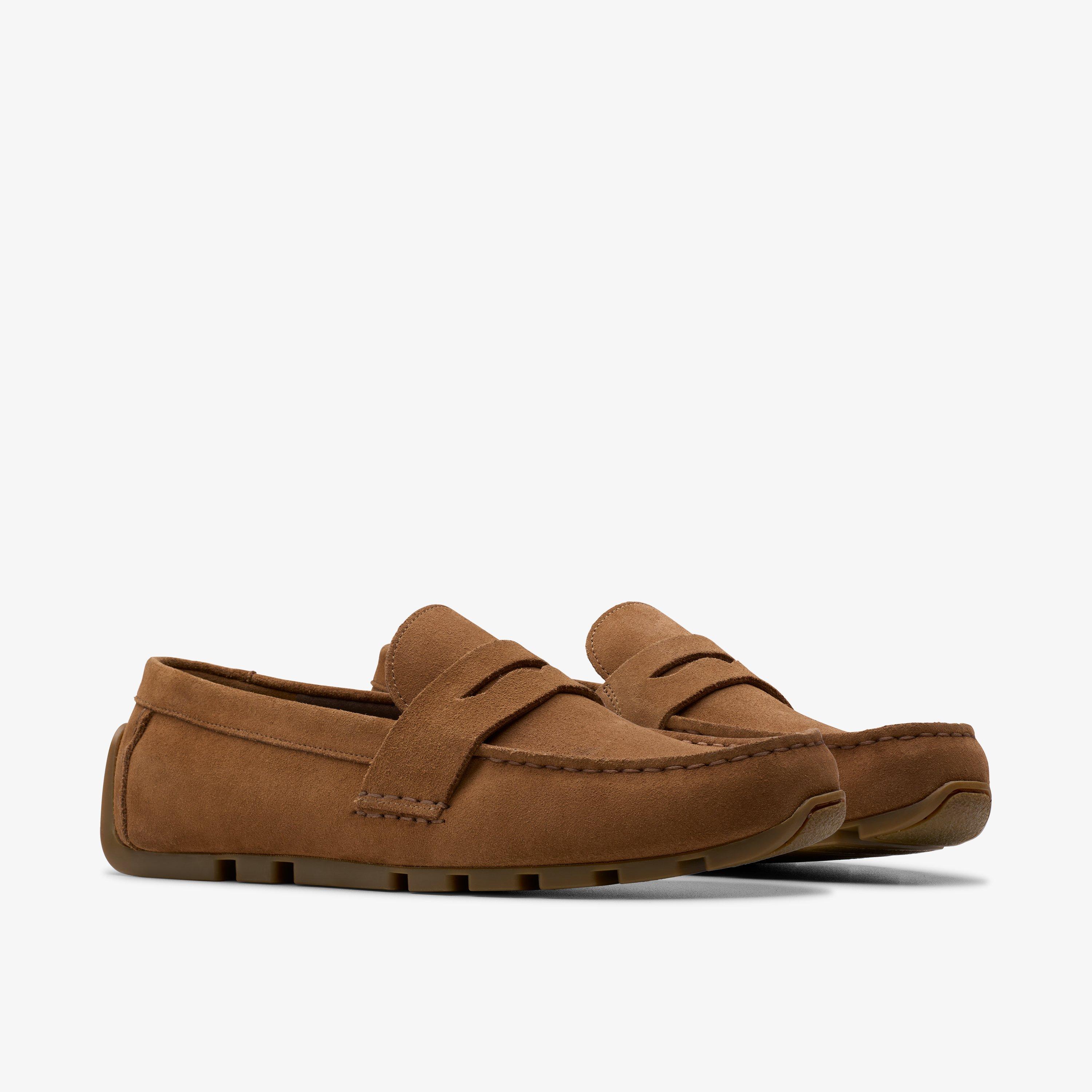 Mocassins Corsley Bar en daim couleur cola pour hommes | Clarks