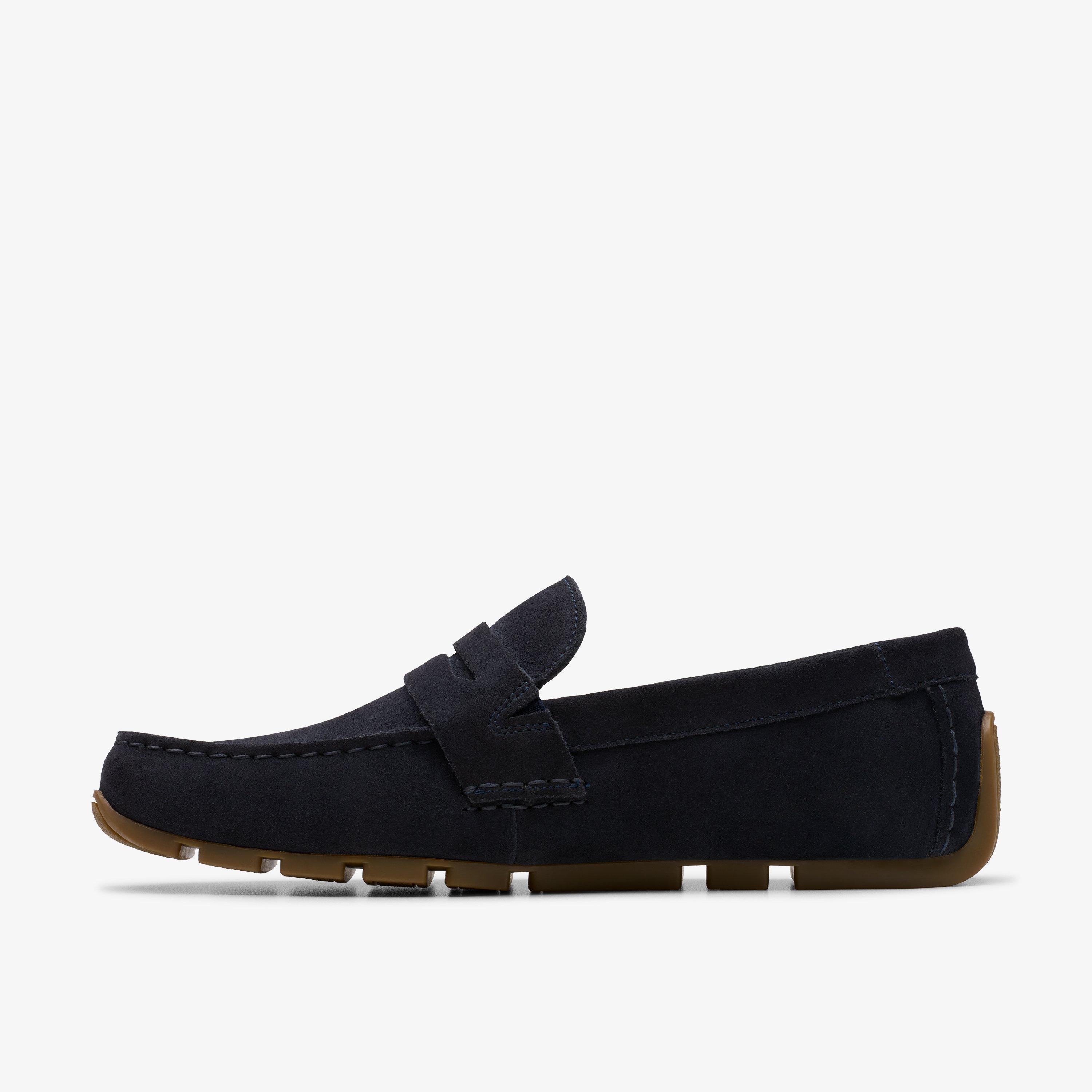 Mocassins Corsley Bar en daim bleu marine pour hommes | Clarks