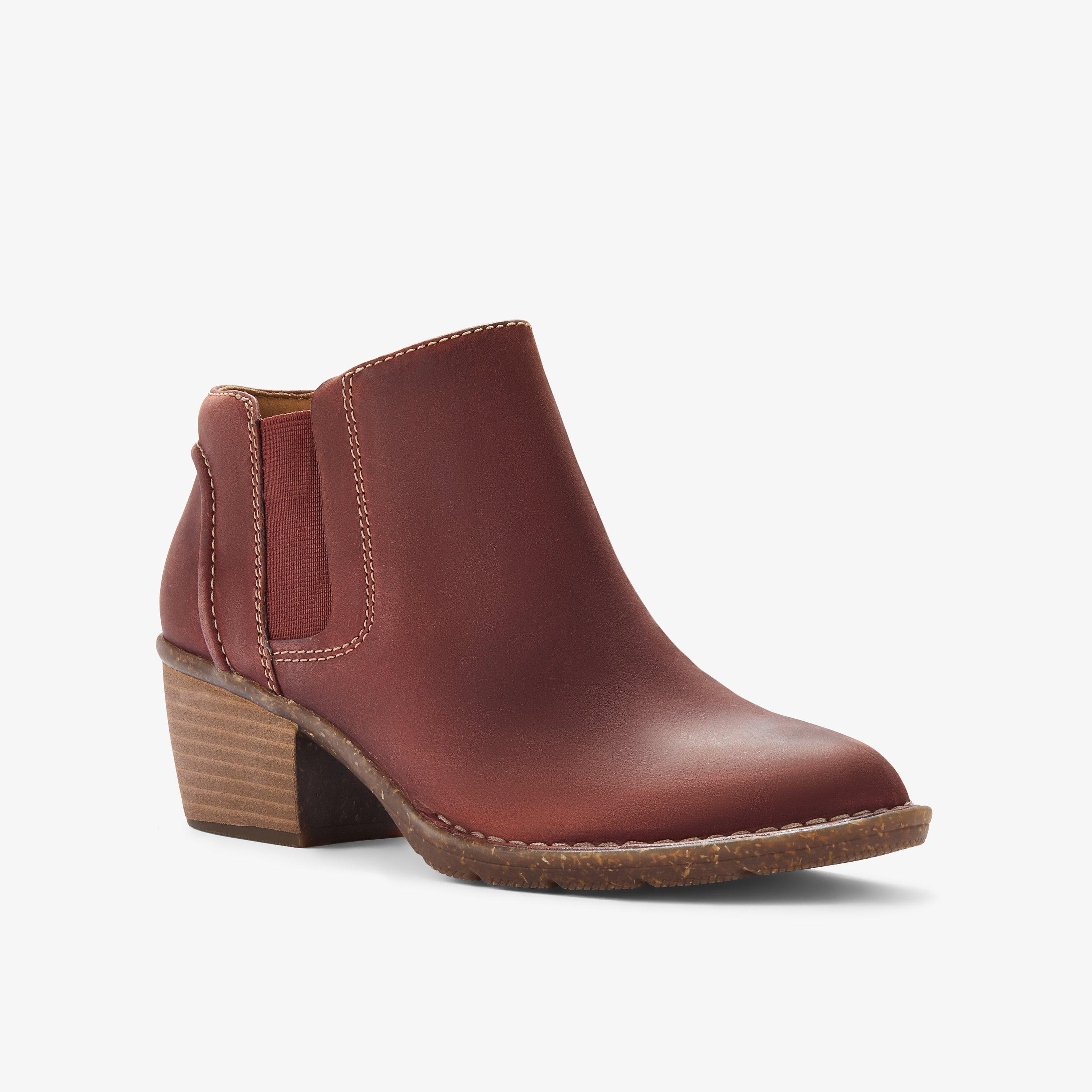 Womens Kastela Lo Chestnut Leather Ankle Boots | Clarks
