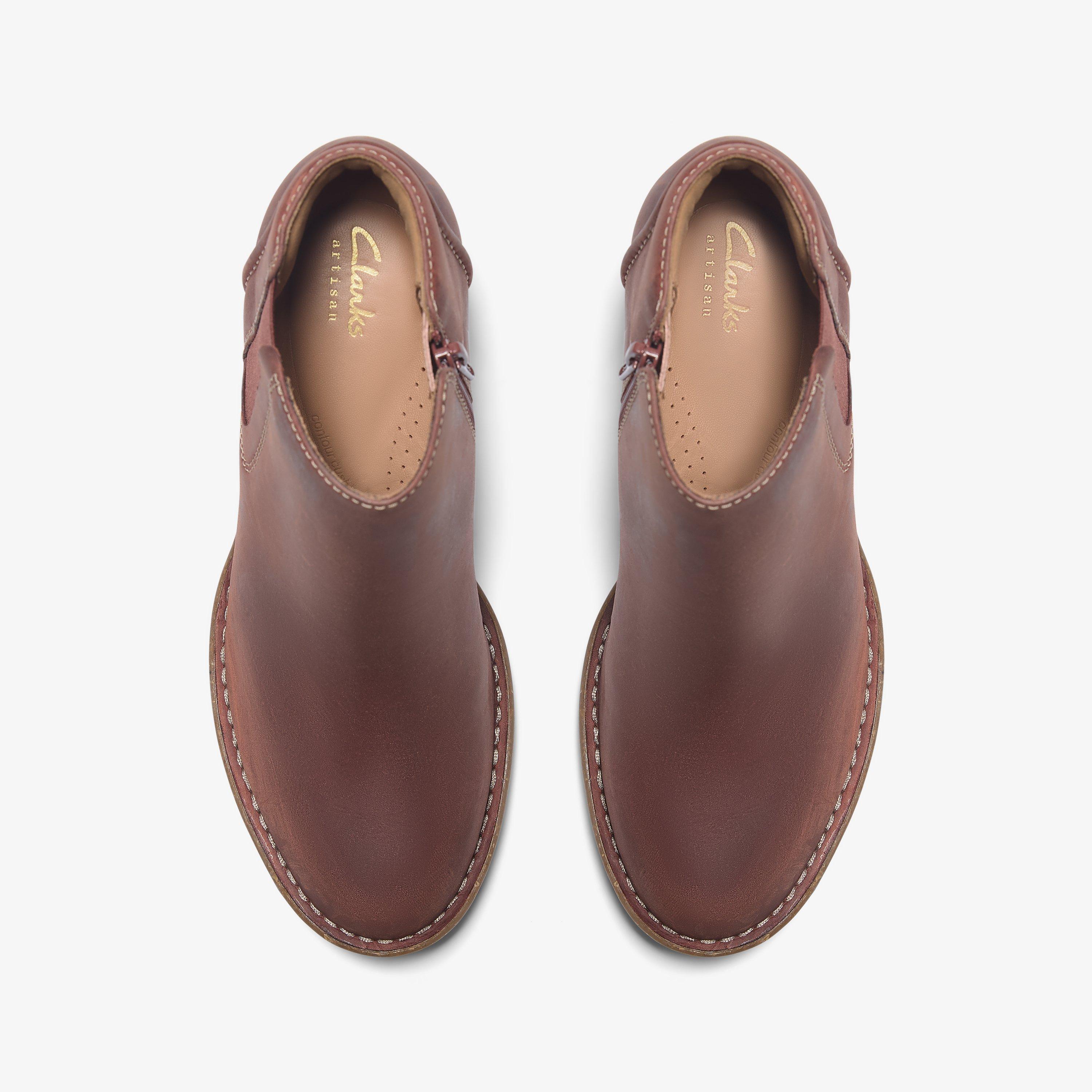 Womens Kastela Lo Chestnut Leather Ankle Boots | Clarks