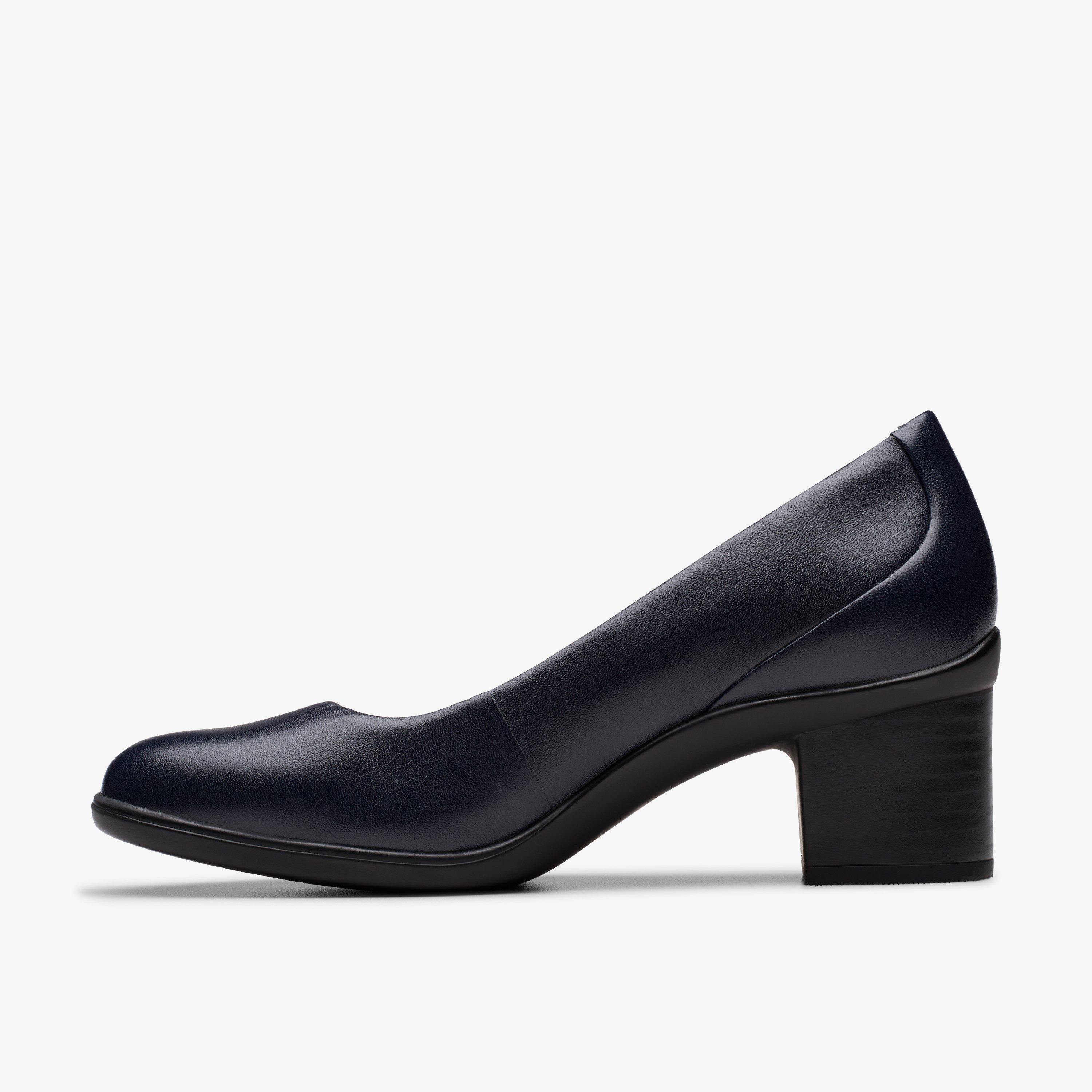 Womens Shaya Poppy Navy Leather Pumps | Clarks