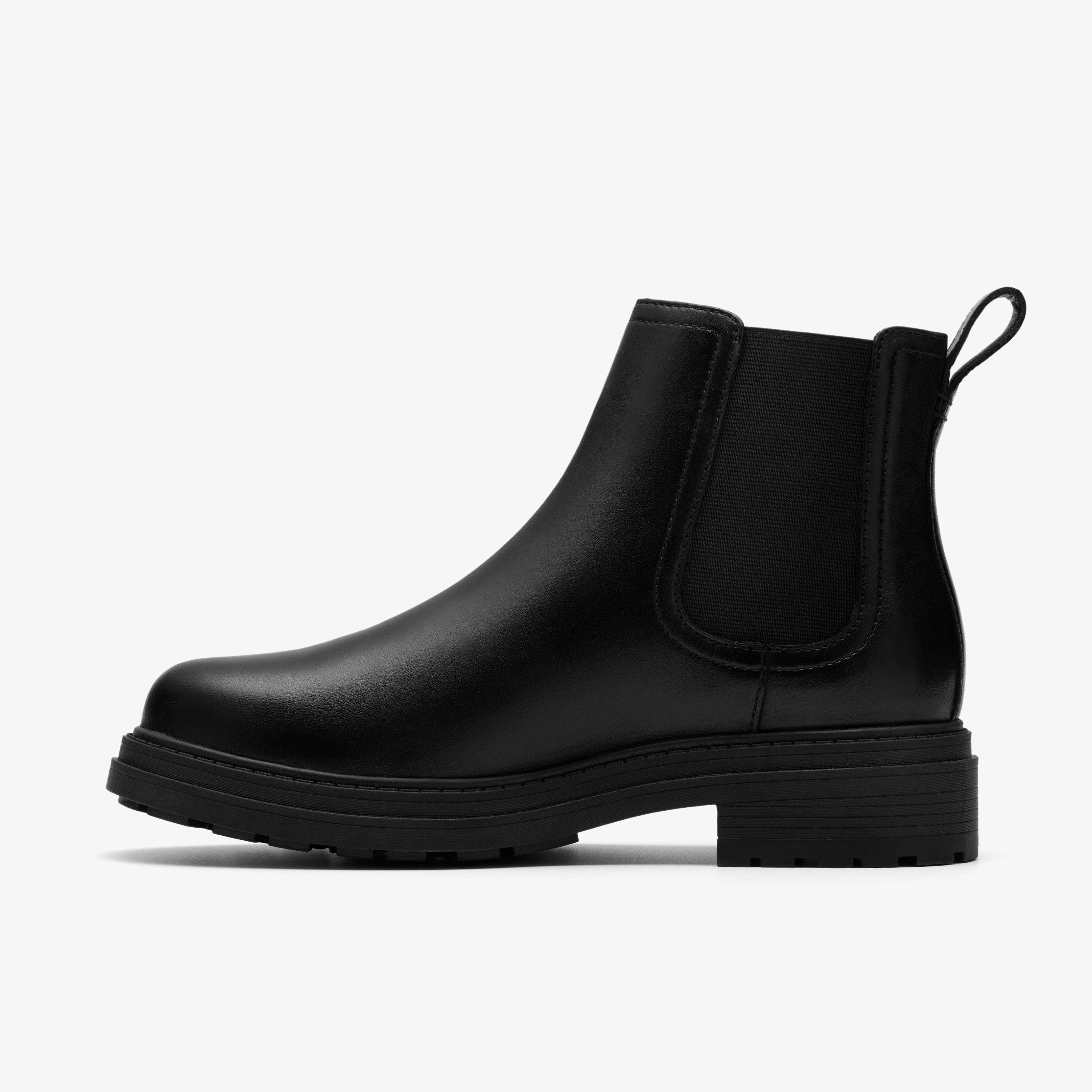 Womens Orinoco 3 Lane Black Leather Chelsea Ankle Boots | Clarks