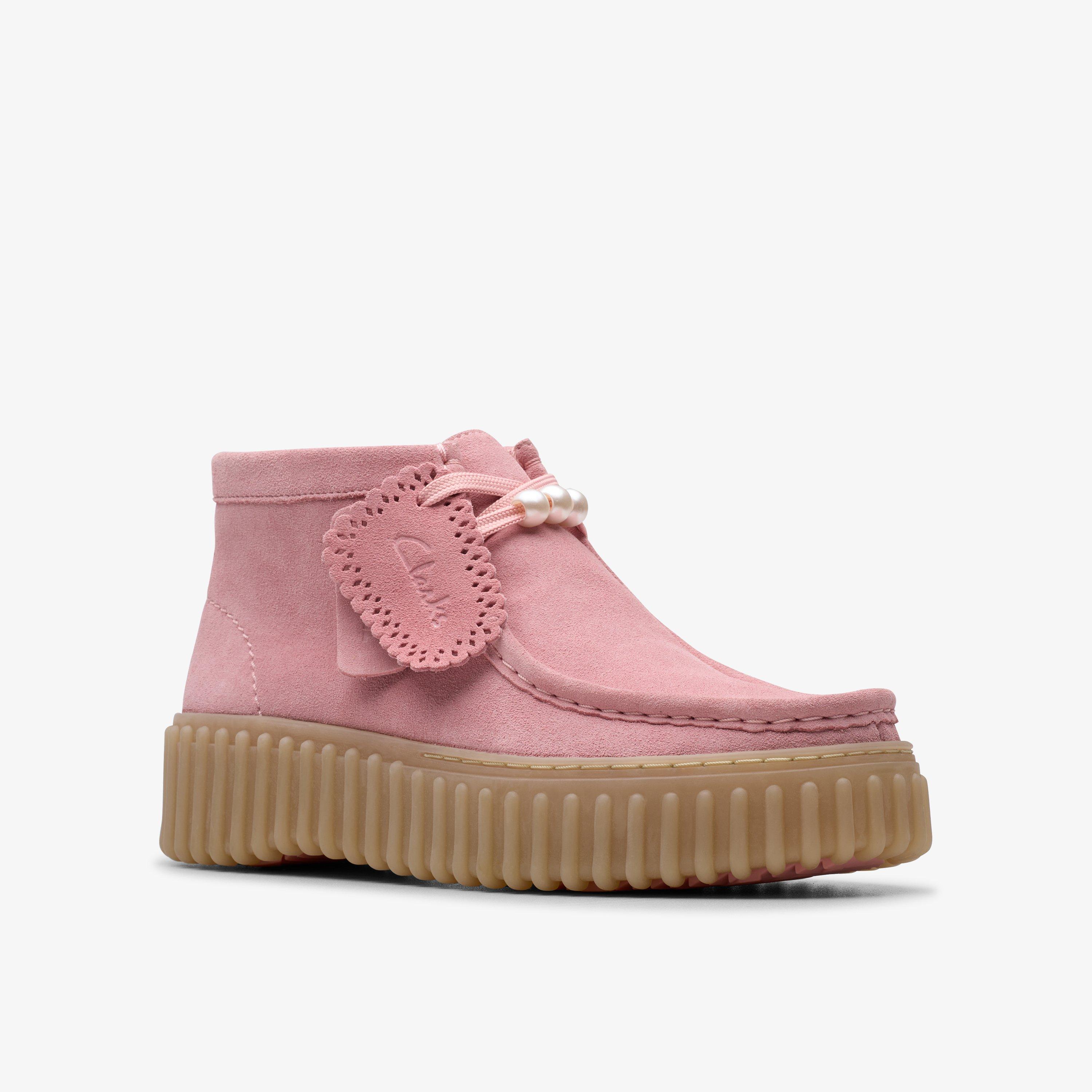 Bottes à cheville en daim rose poussiéreux pour femmes Torhill Moss ...