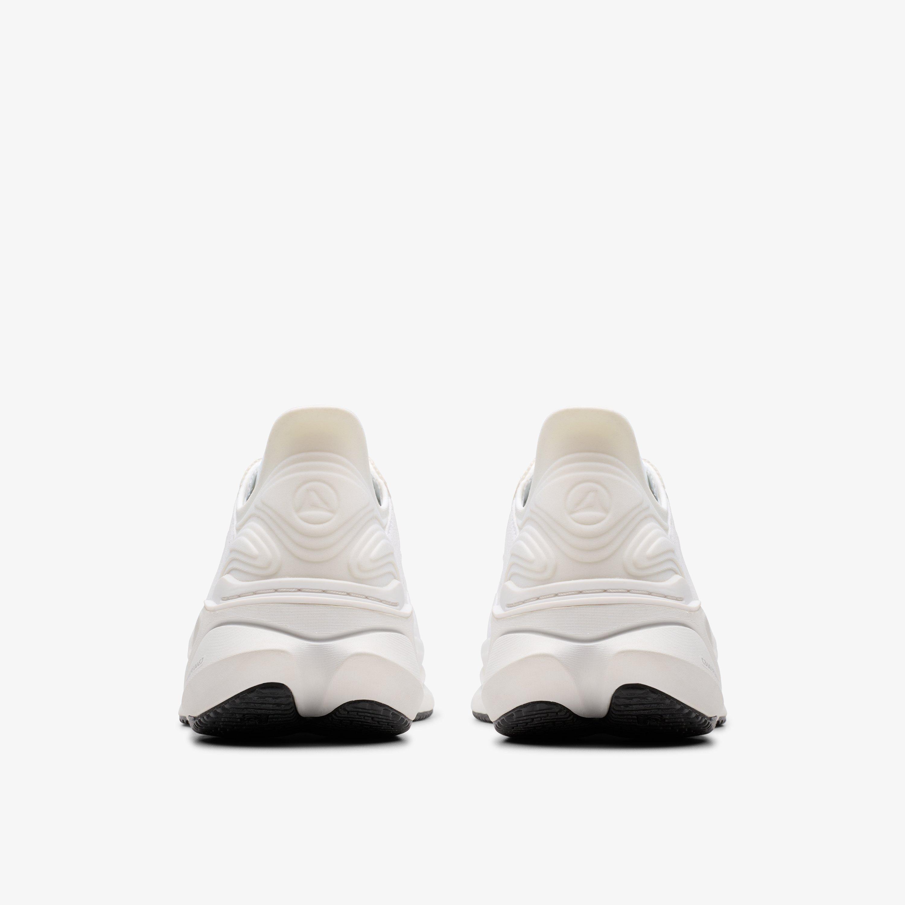 Womens Clarks Pace White Lace Up Walking Trainers | Clarks