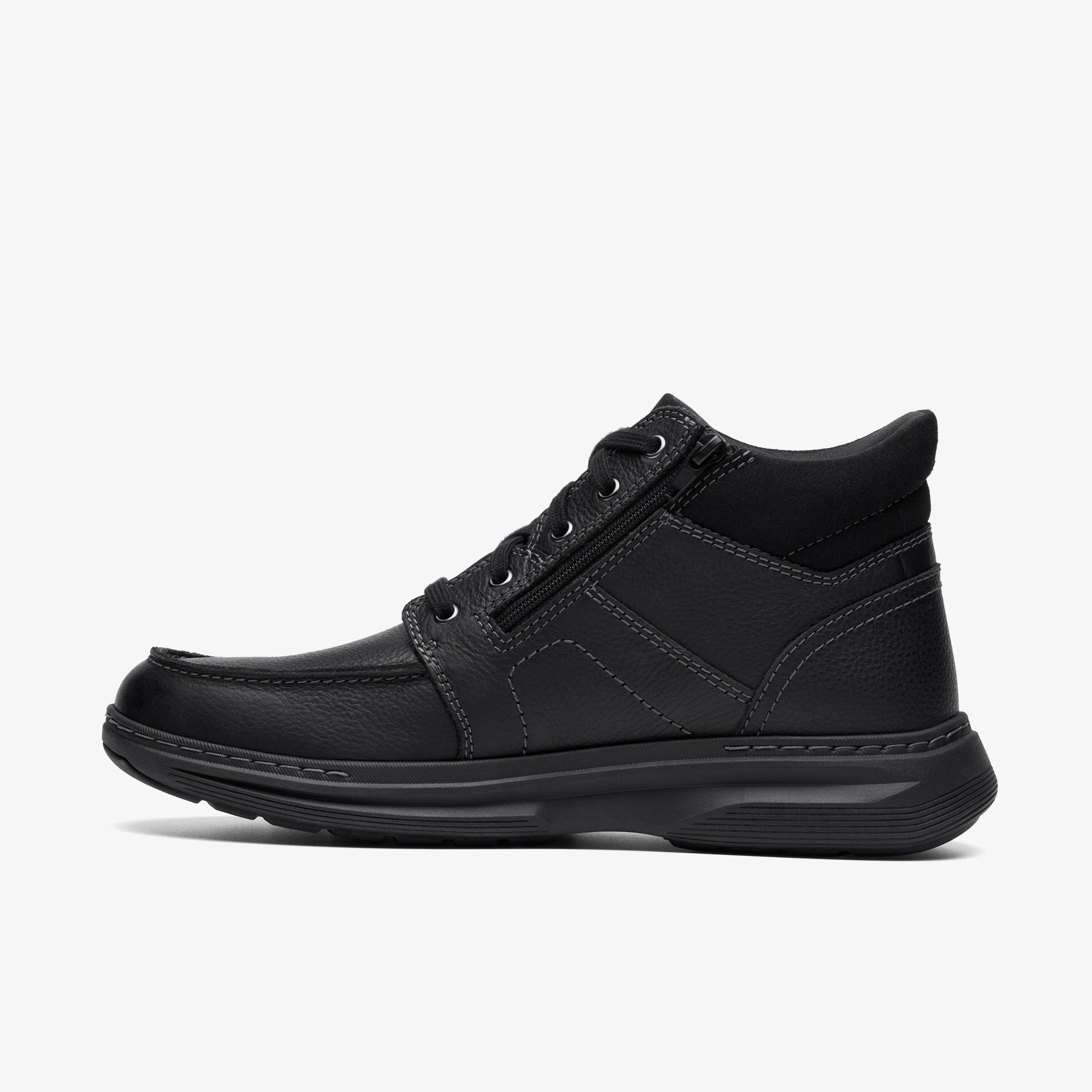 Mens Craftwell Mid Black Tumbled Ankle Boots | Clarks