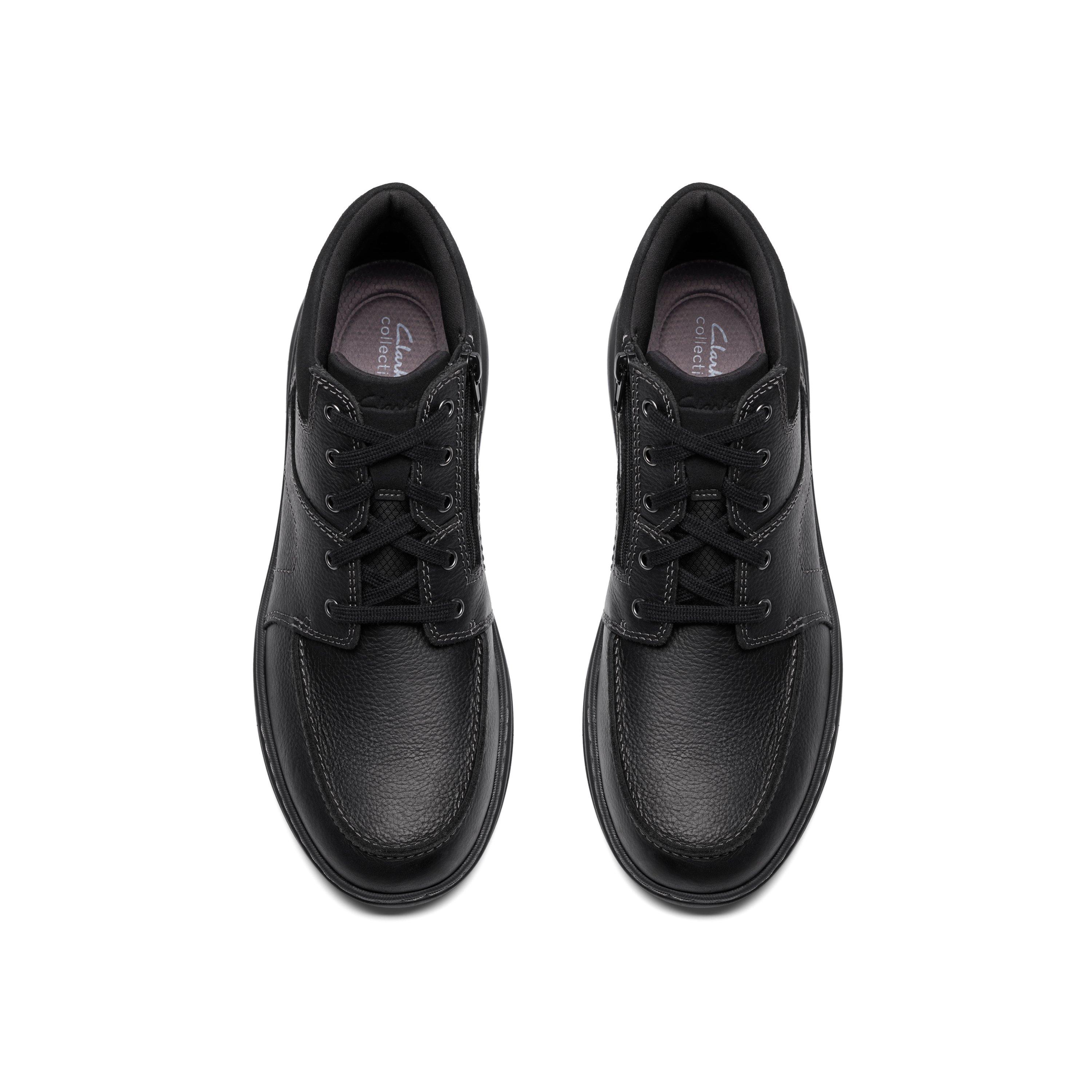 Mens Craftwell Mid Black Tumbled Ankle Boots | Clarks