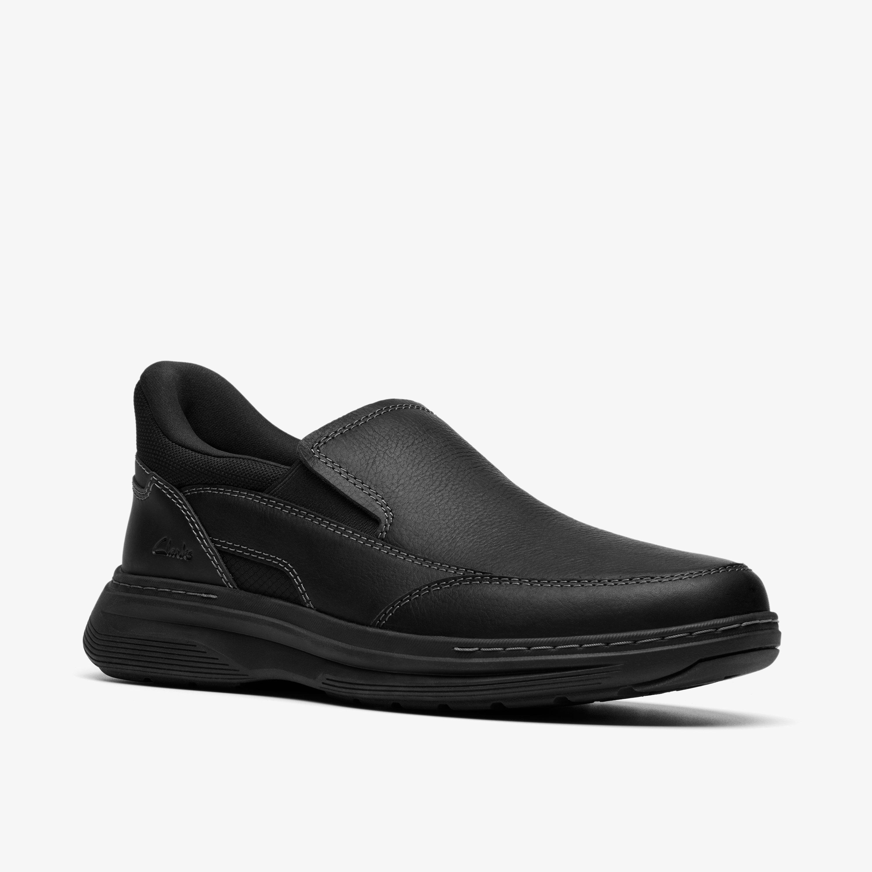 Mens Craftwell Step Black Tumbled Slip Ons | Clarks