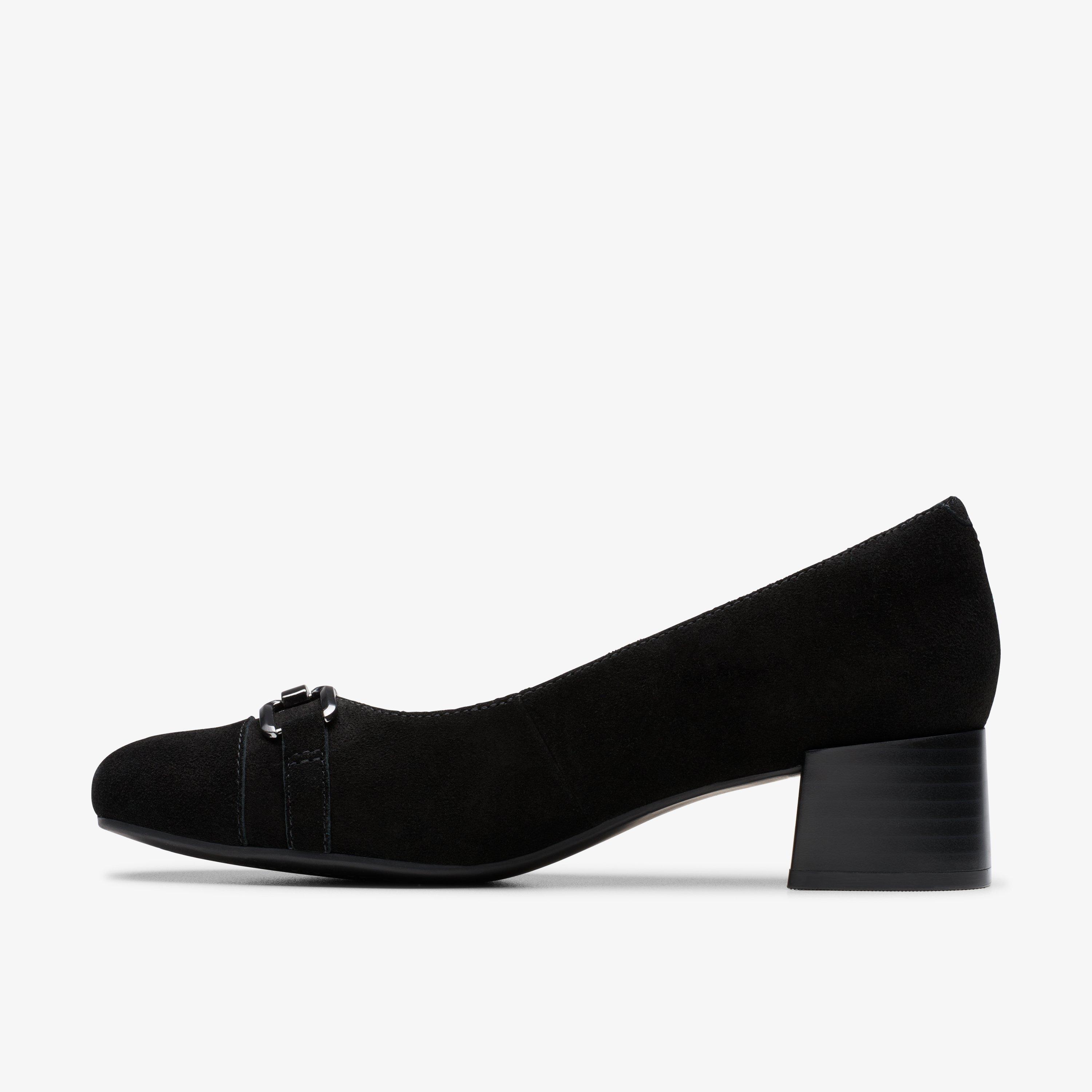 Womens Iridessa Erin Black Suede Court Shoes Heels | Clarks Outlet