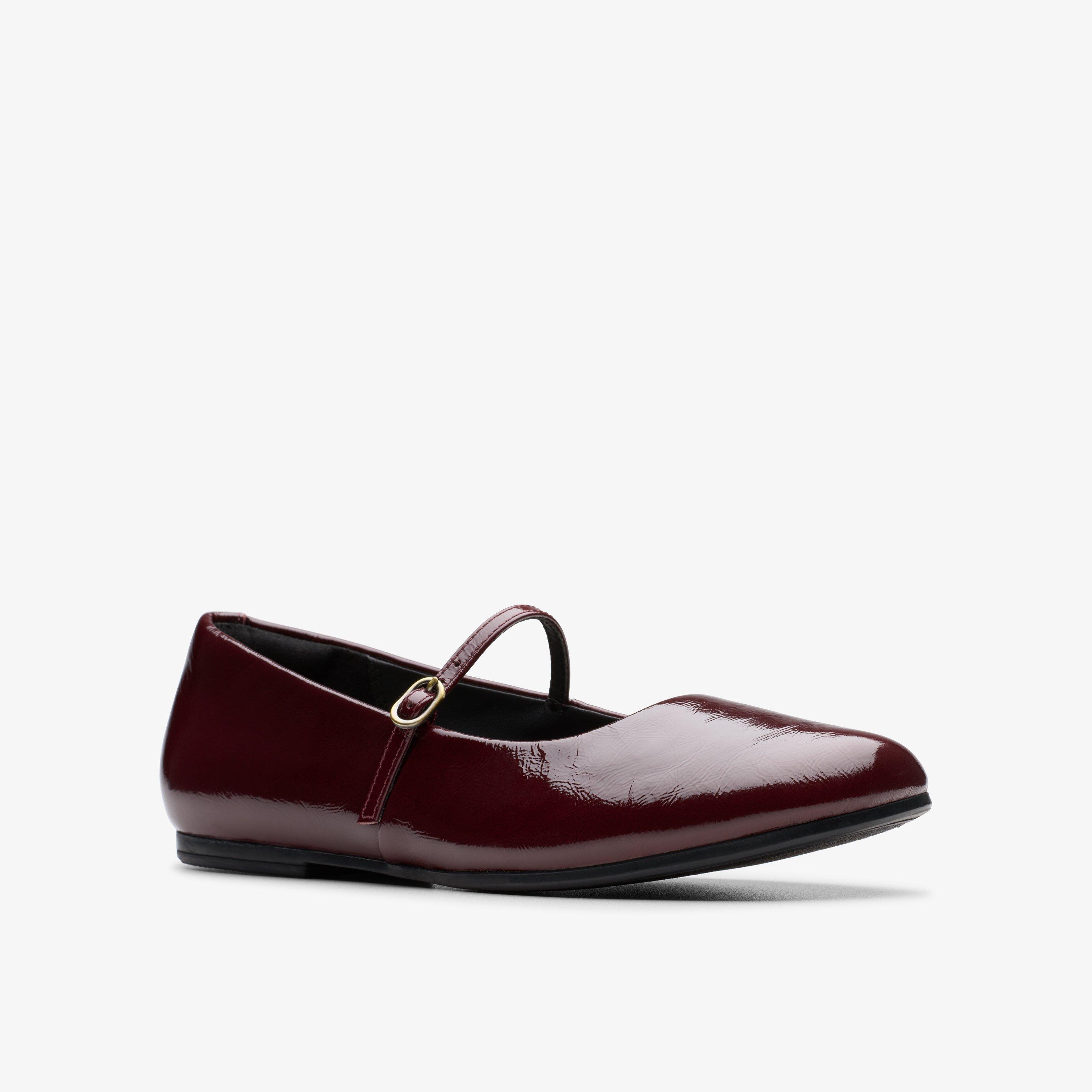 Chaussures à barre vernie Livia Sky Burgundy pour femmes | Clarks