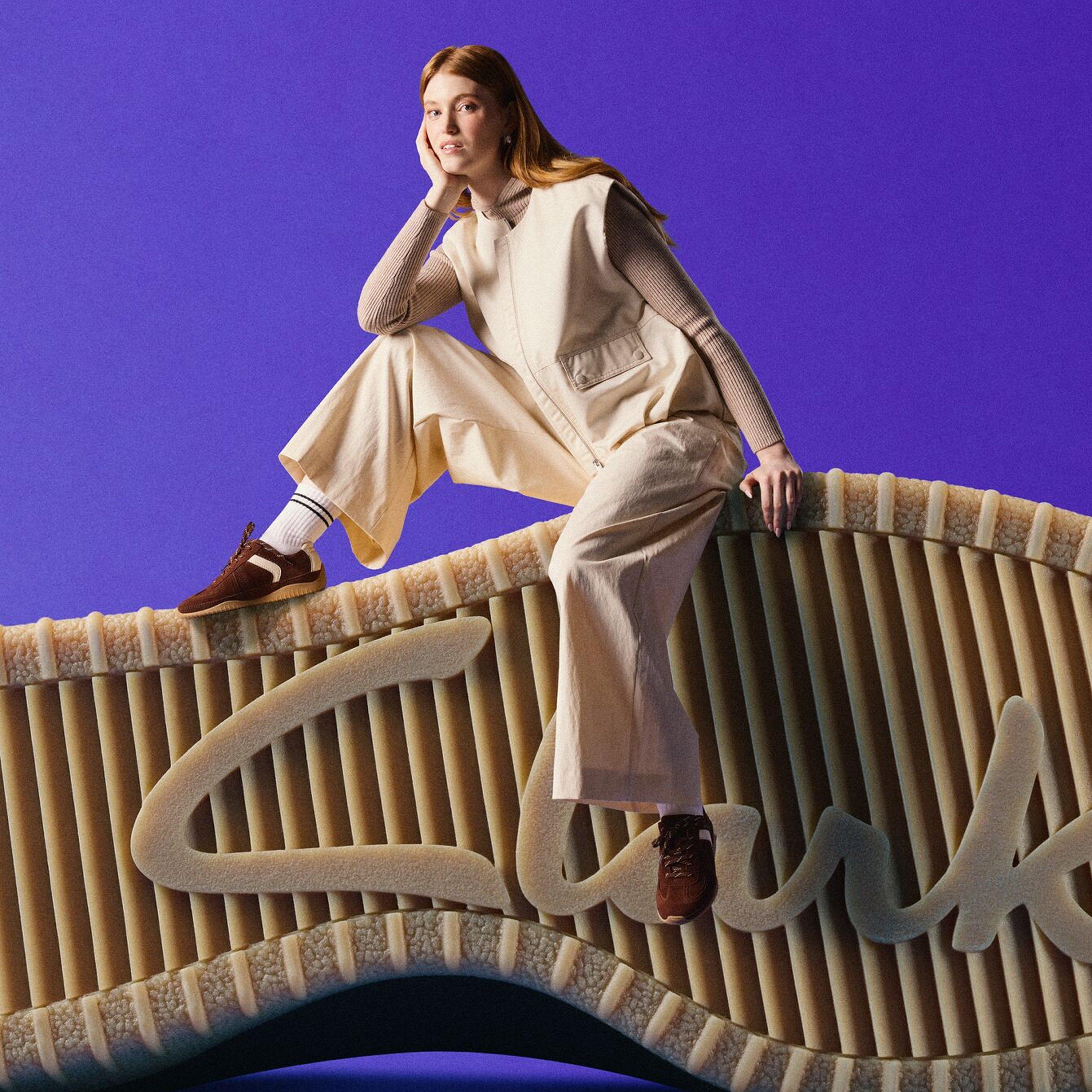 Womens Meridor Lo Brown Suede Sneakers | Clarks