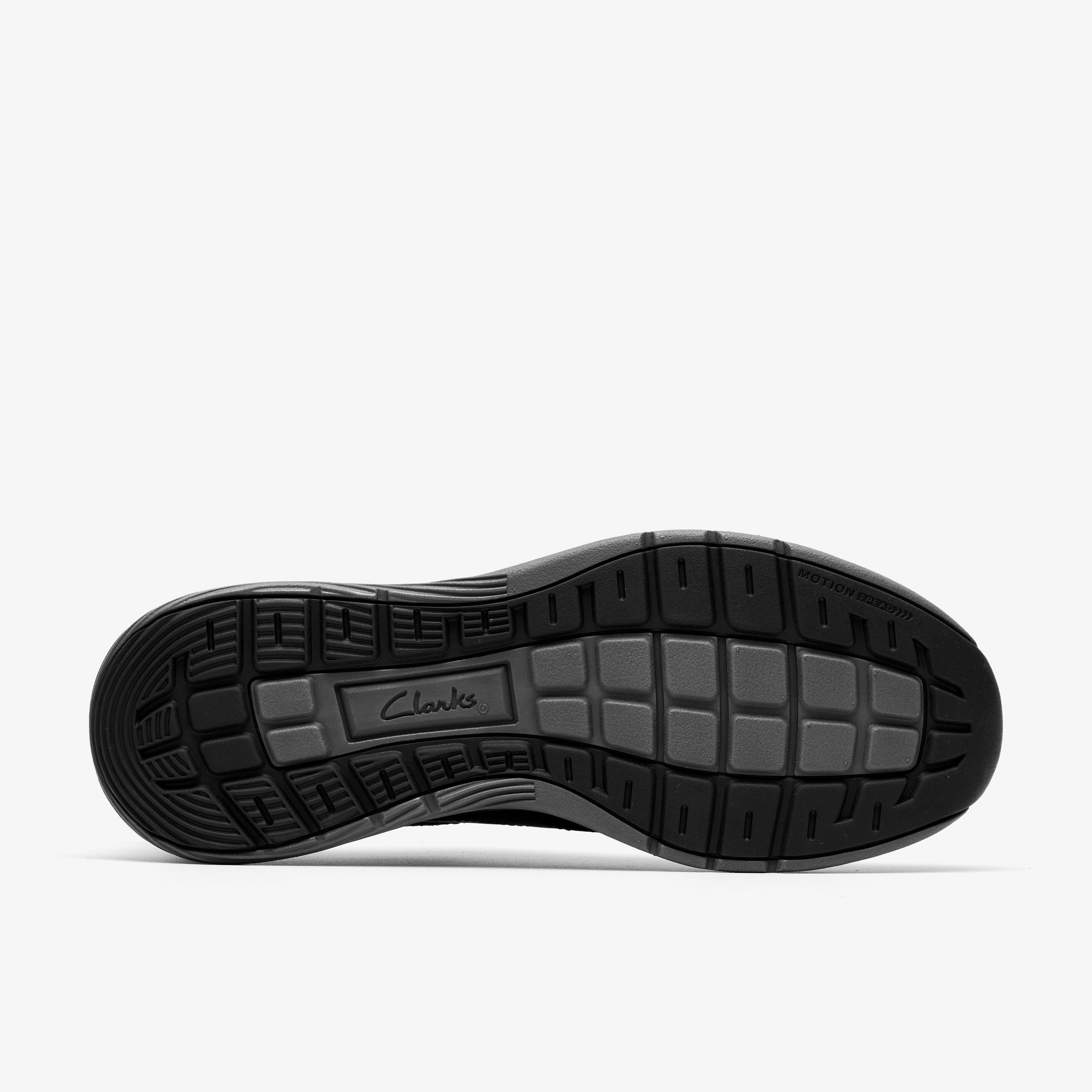 Mens Motion Trek LX Black Leather Lace Up Walking Trainers | Clarks