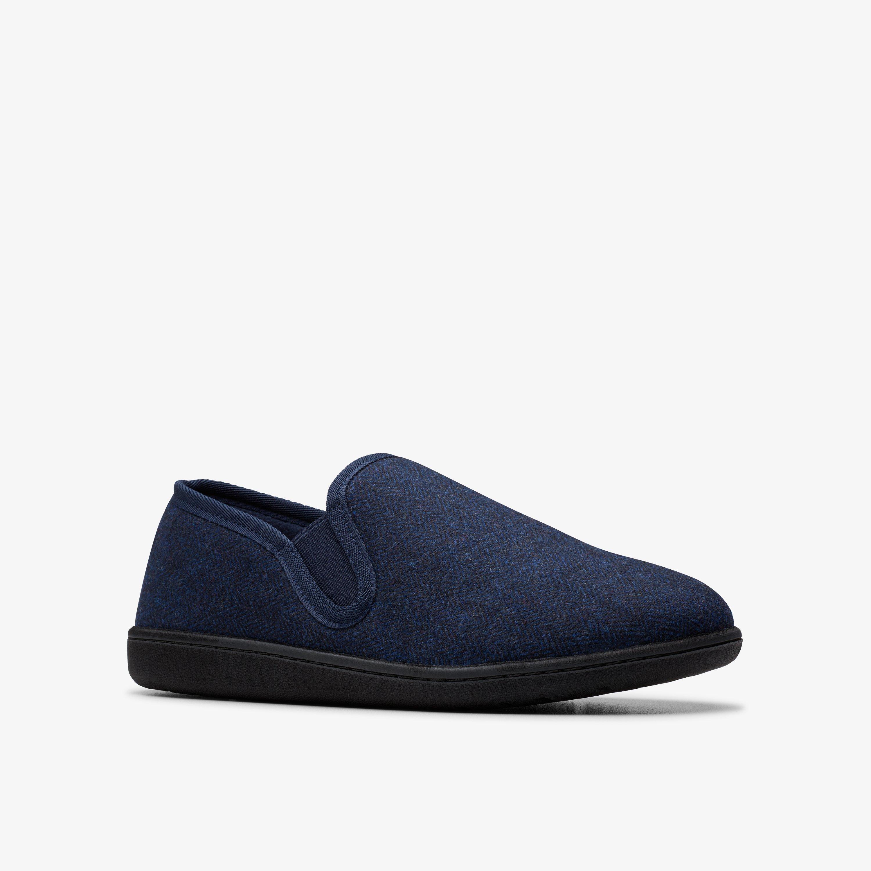 Mens King Ease Navy Interest Slip Ons, Slippers Slippers | Clarks UK