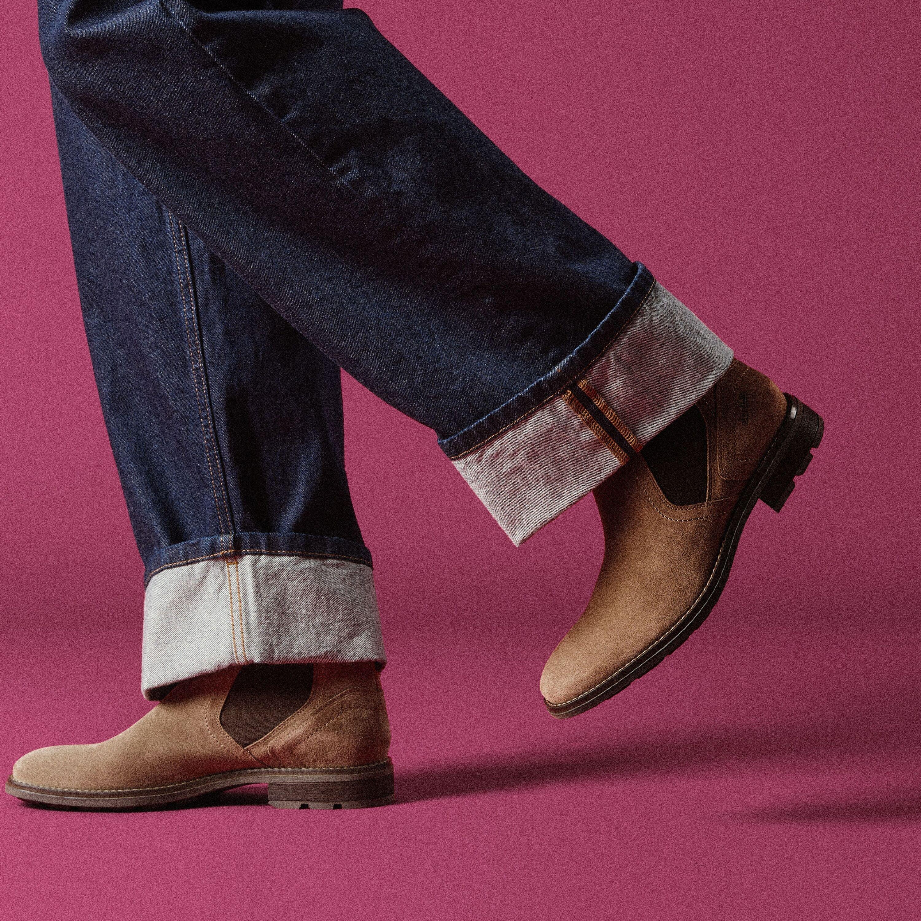 Mens Emmet Easy Stone Suede Ankle Boots | Clarks