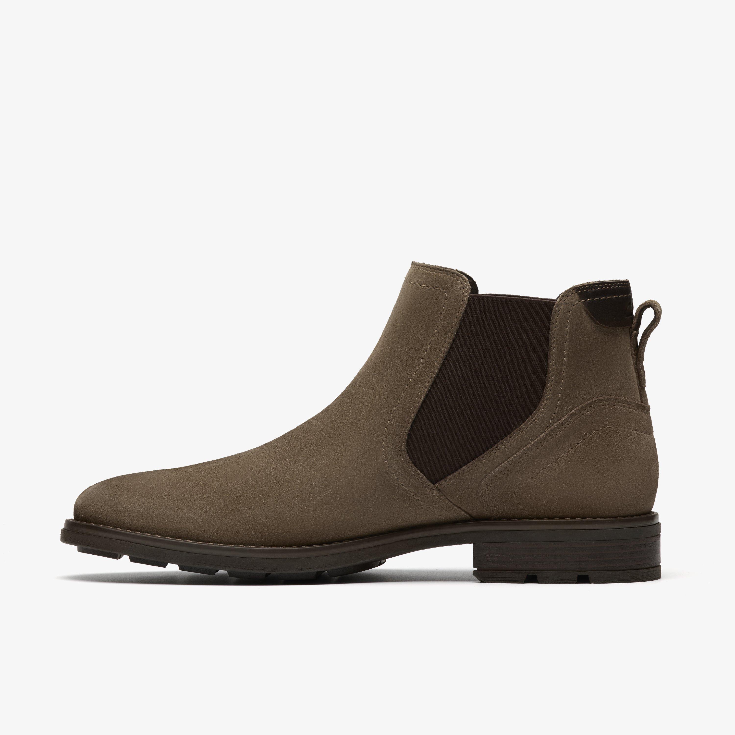 Mens Emmet Easy Stone Suede Ankle Boots | Clarks