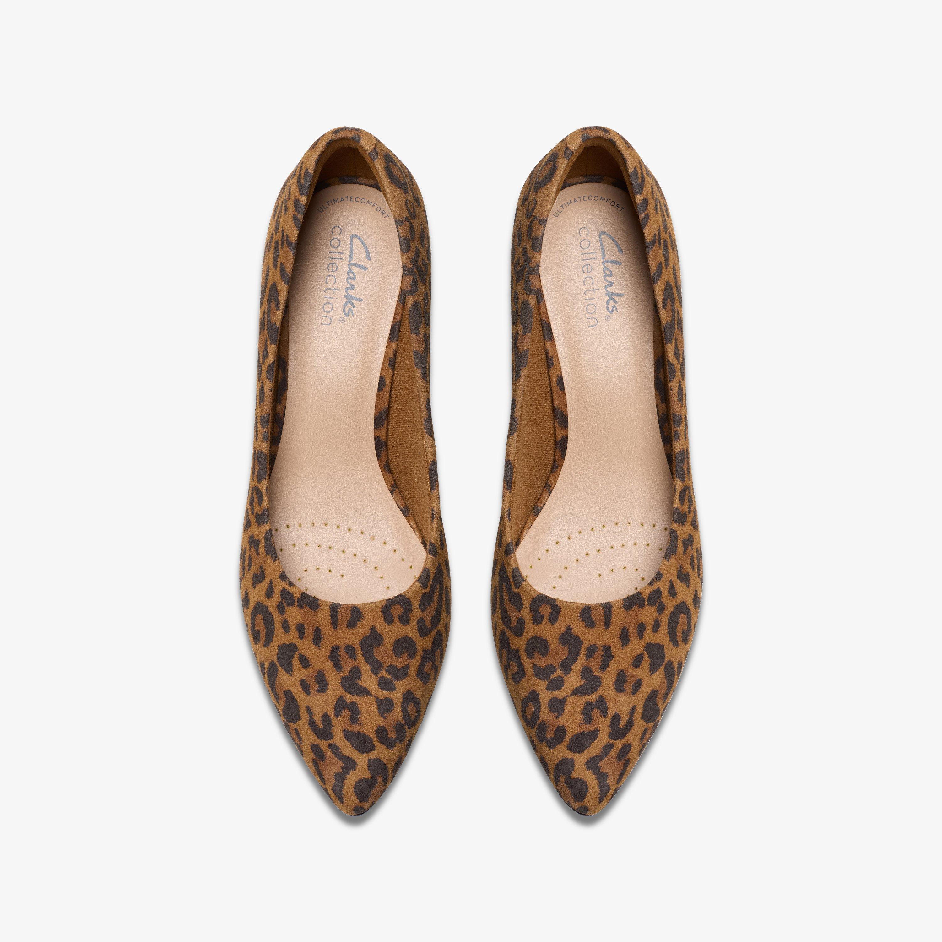 Womens Shondrah Jade Leopard Print Slip On High Heel Shoes | Clarks