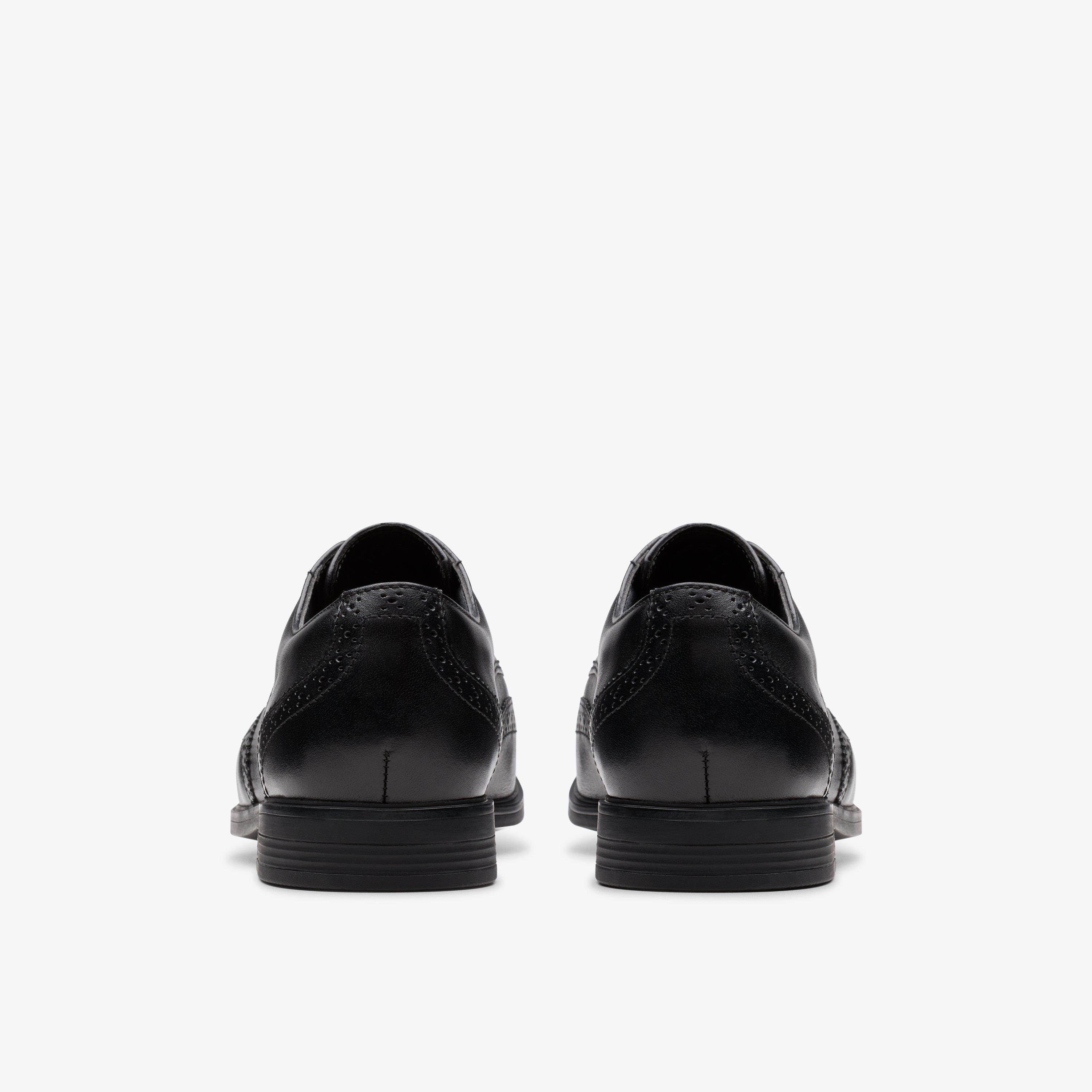 Boys, Girls, Kids Unisex Jonwin Wing Youth Black Leather Brogues ...