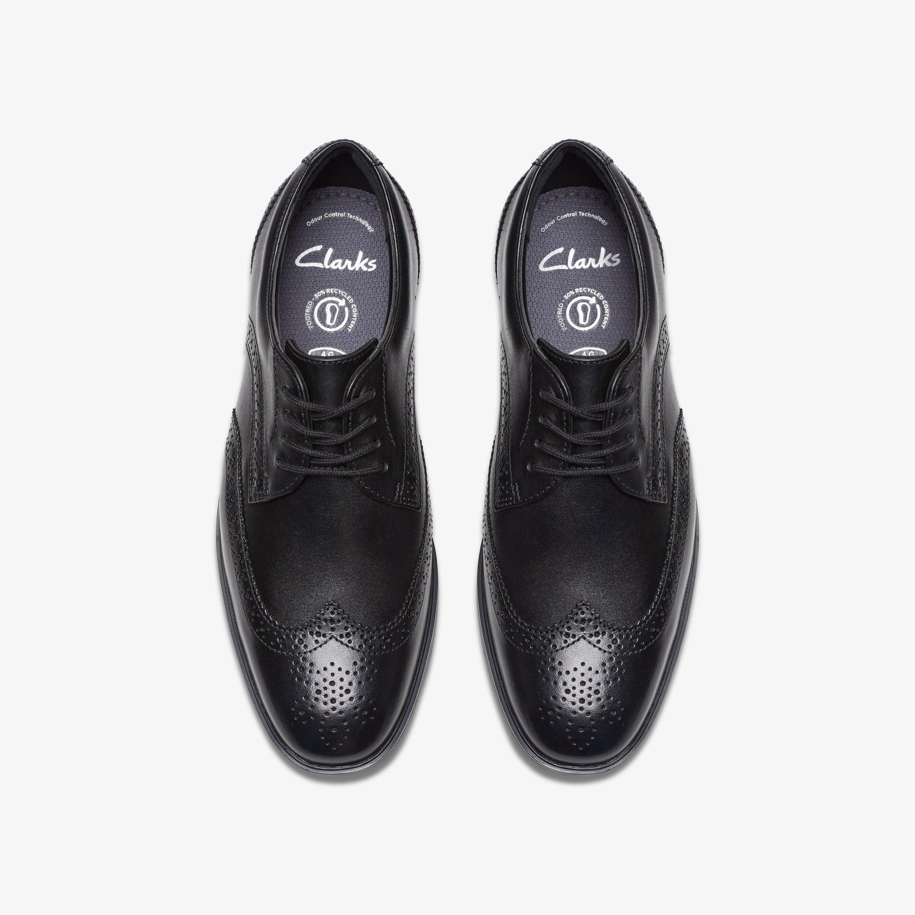 Garçons Jonwin Wing Youth Brogues en cuir noir | Clarks