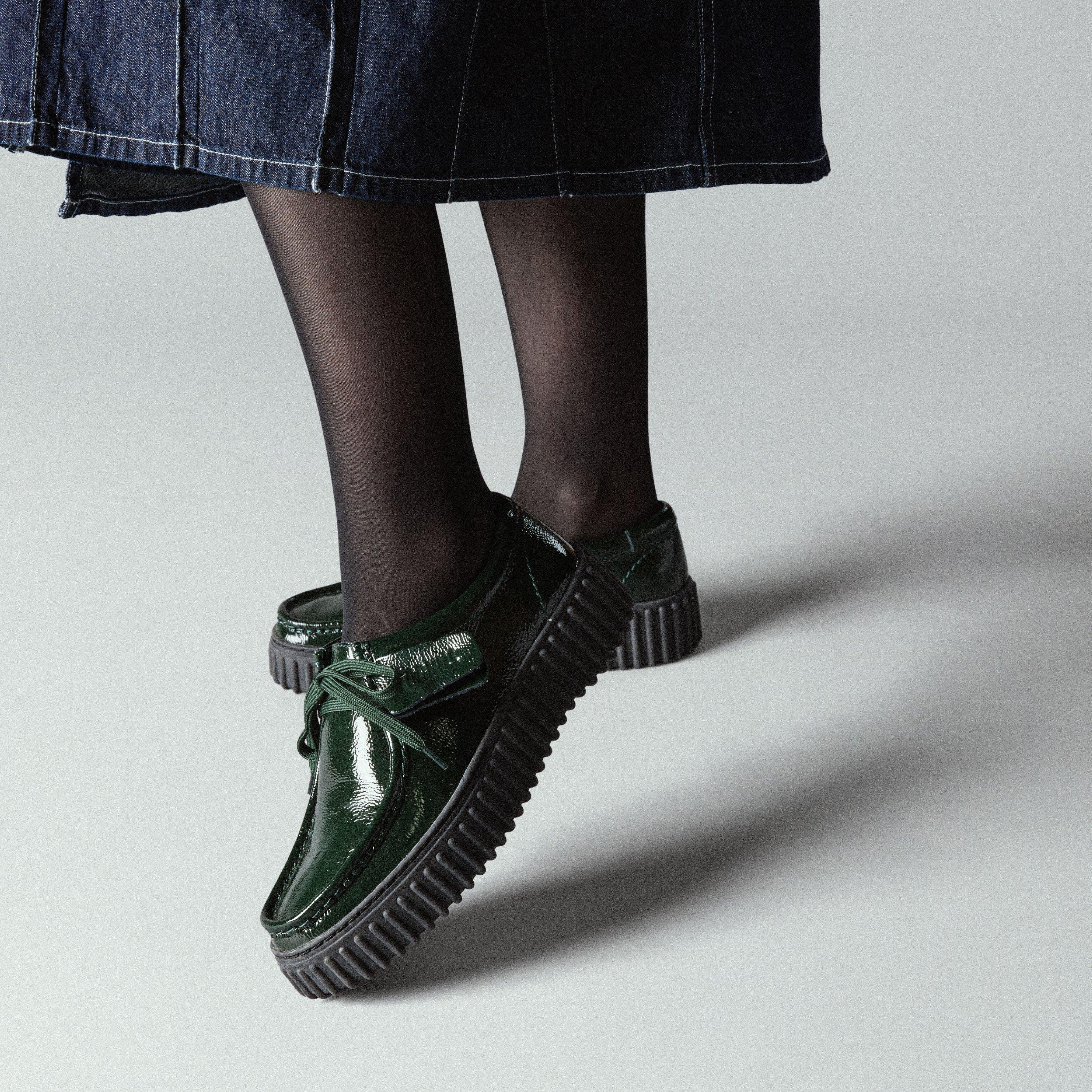 Womens Torhill Bee Green Patent Shoes | Clarks