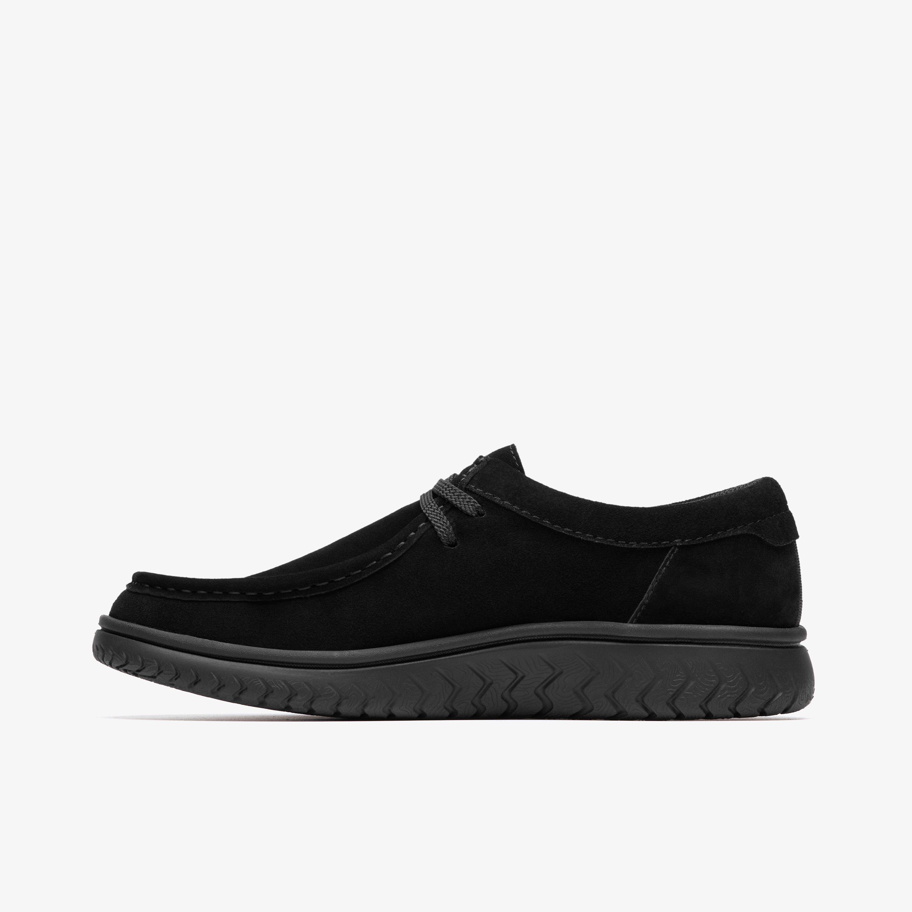Mens RelaxLite Low Black Suede Lace Up Shoes | Clarks
