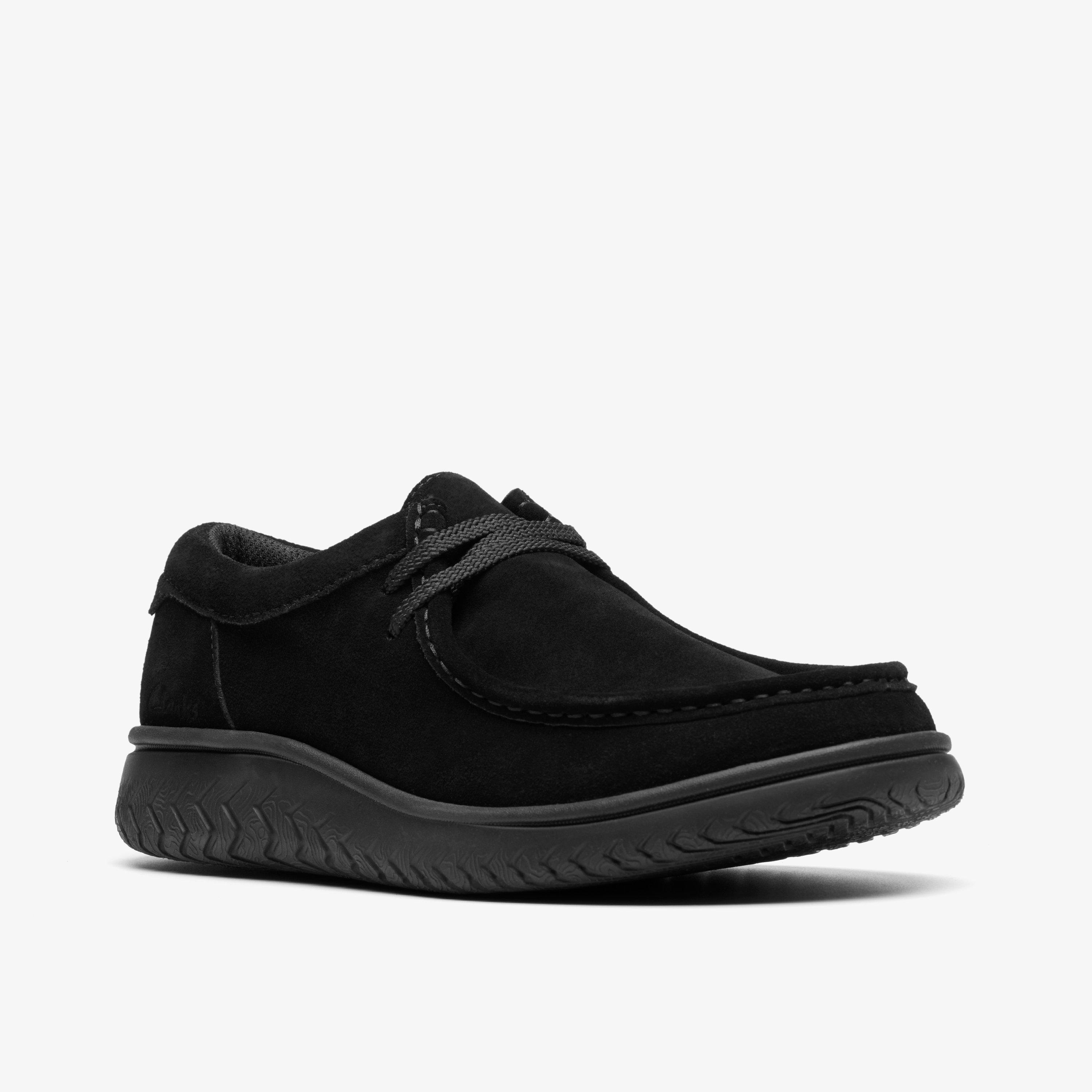 Mens RelaxLite Low Black Suede Lace Up Shoes | Clarks