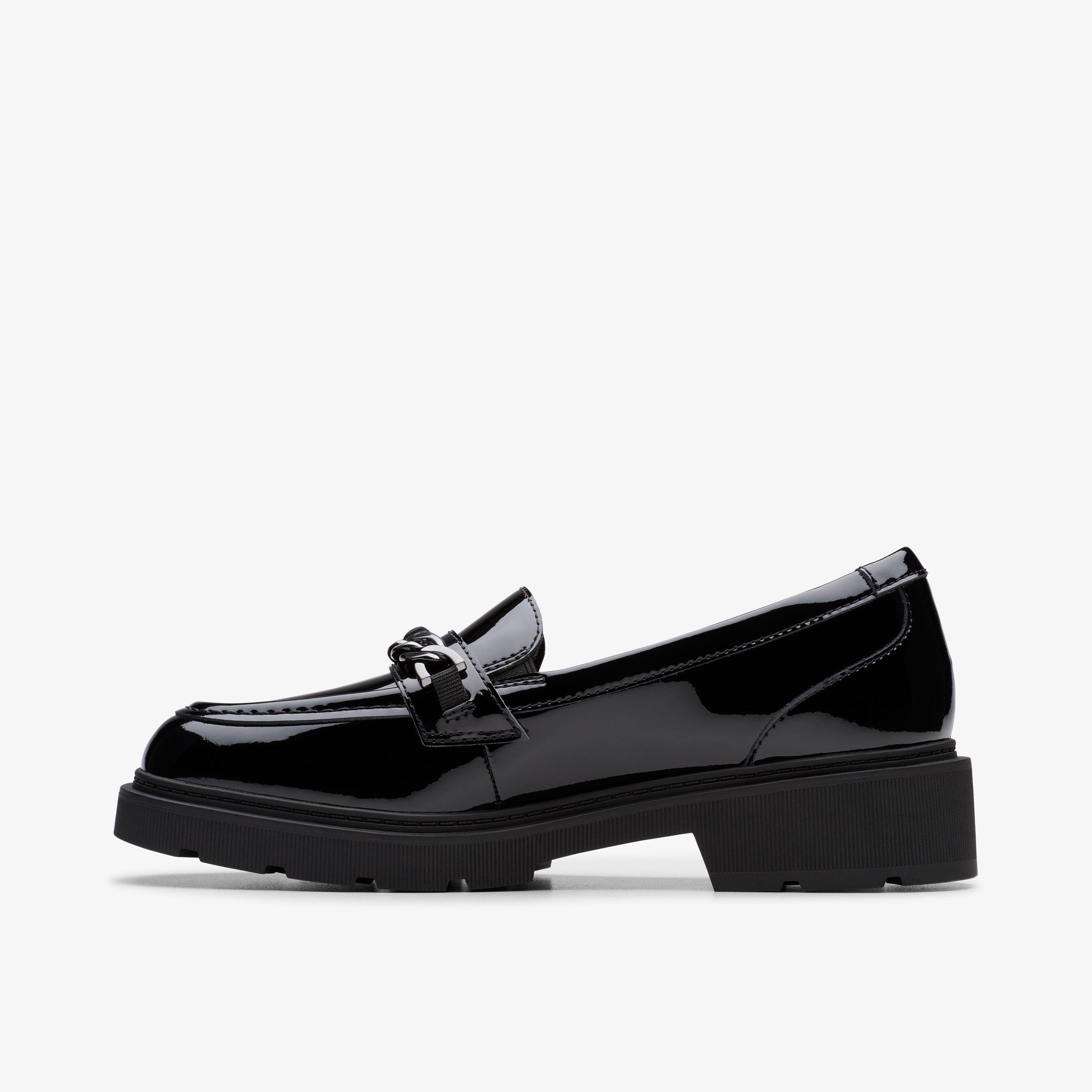 Boys, Girls, Kids Unisex Eris Edge Youth Black Patent Loafers, Slip Ons ...